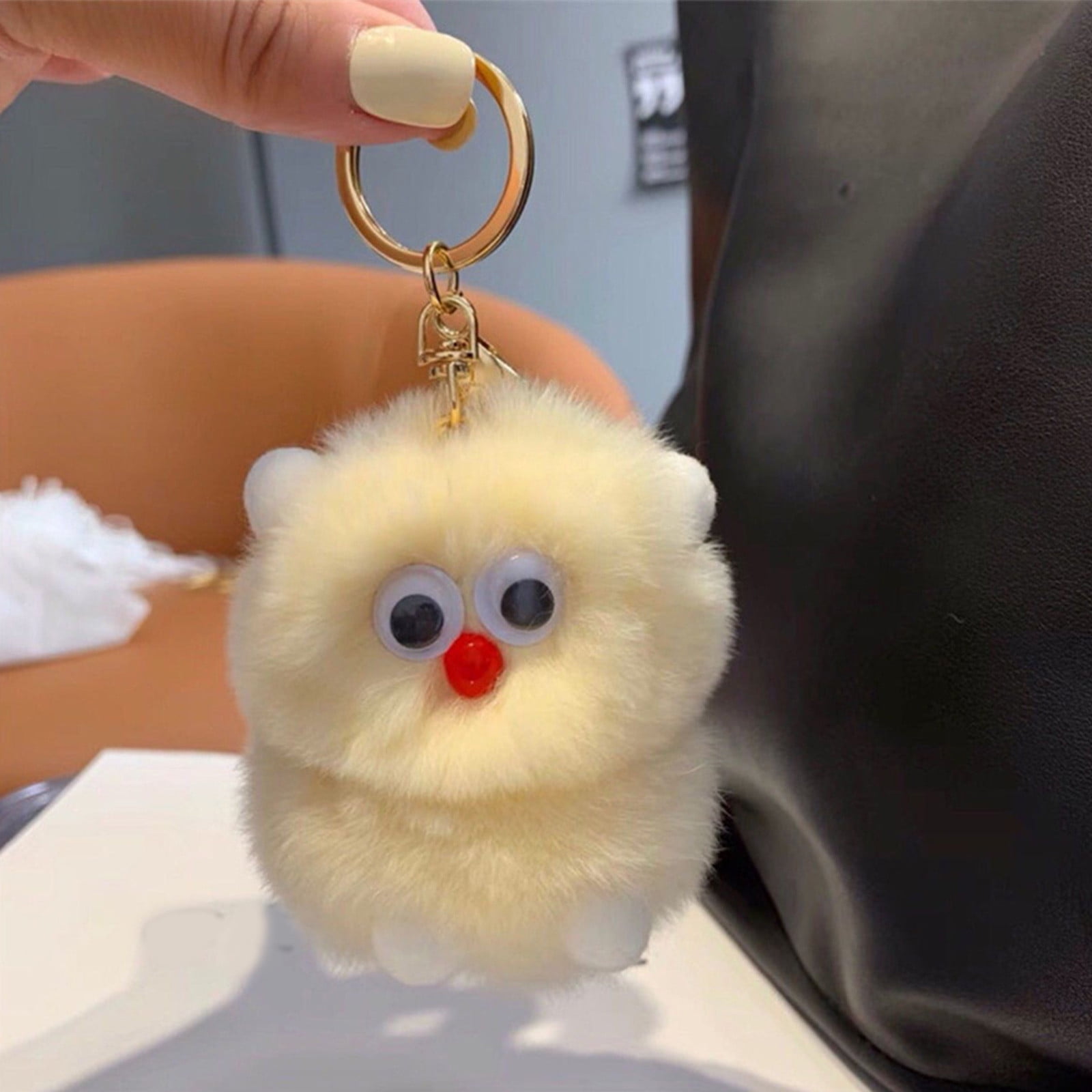 Nilvkv Cute Little Owl Car Keychain Pendant High Grade Plush Schoolbag ...