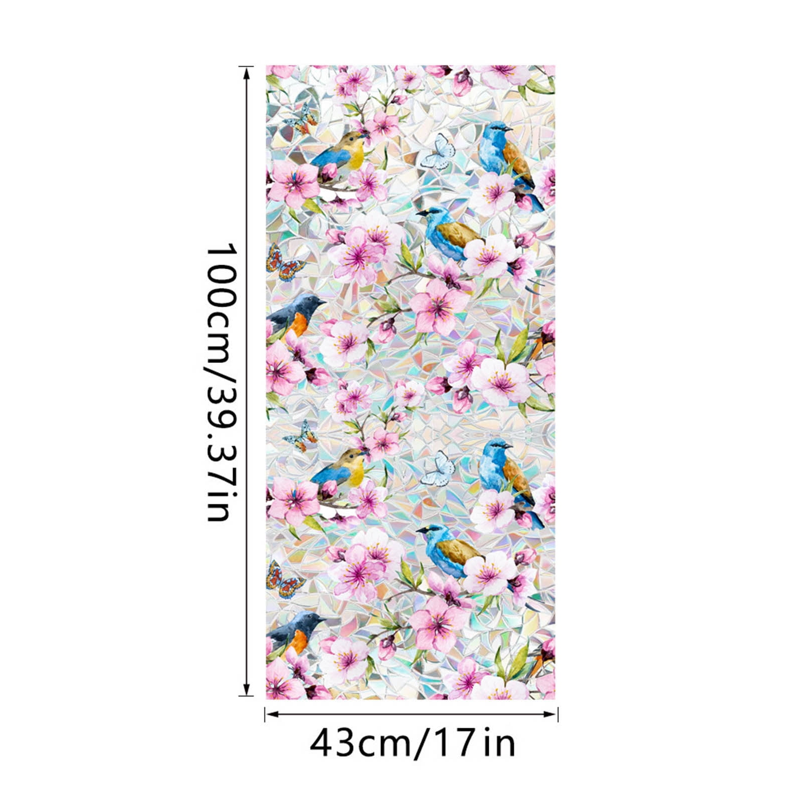Nilvkv Dazzling Glass Stickers PVC Double-sided Colorful Plants and ...