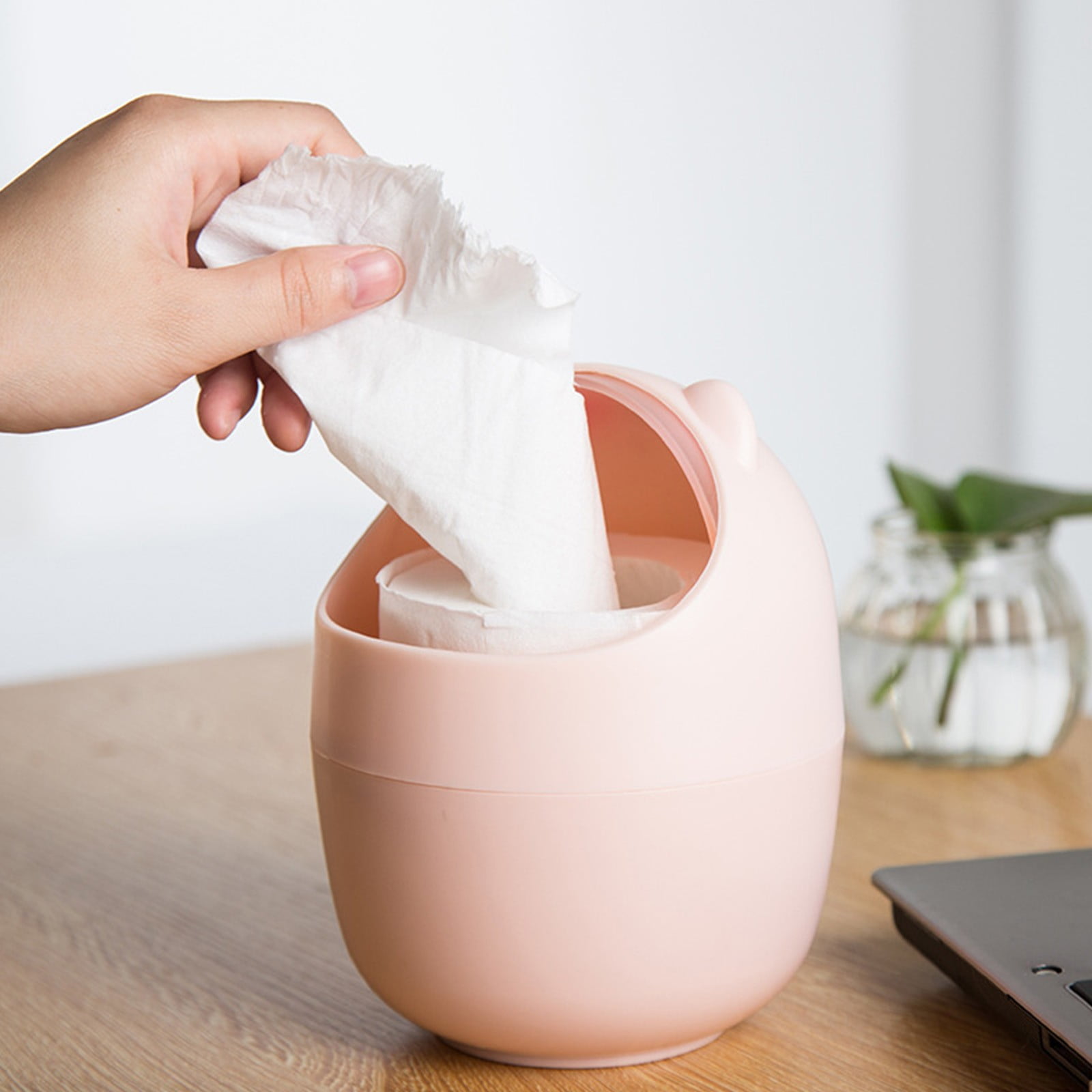 Nilvkv Desktop Trash Bin Tissue Bin Office and Home Mini Trash Bin ...