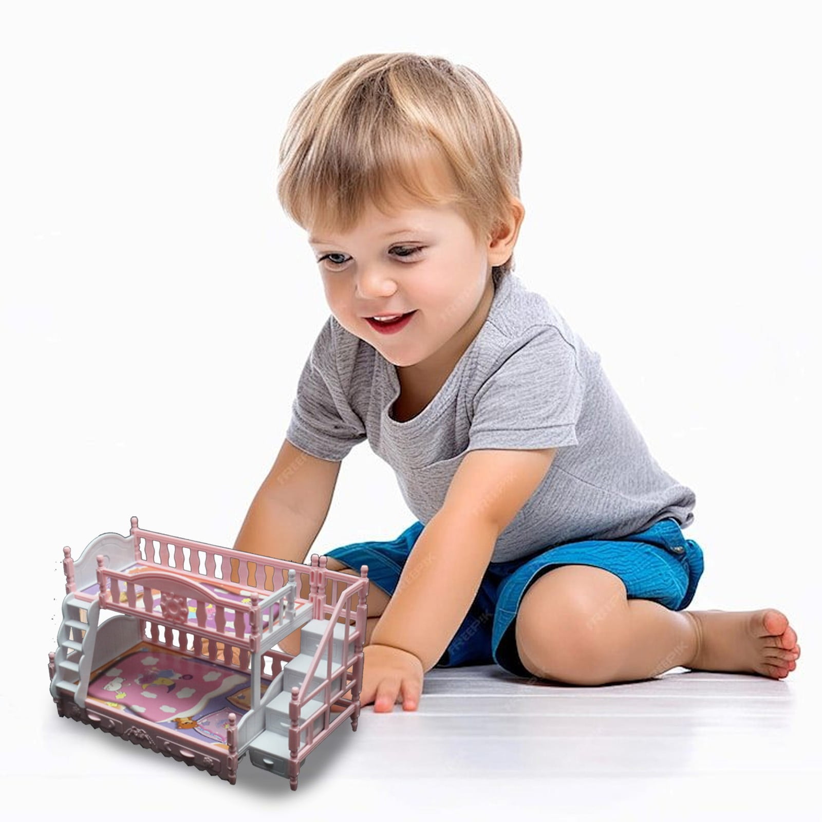 Nilvkv Double Layered Princess Bed Playhouse Toys European Style Bunk ...