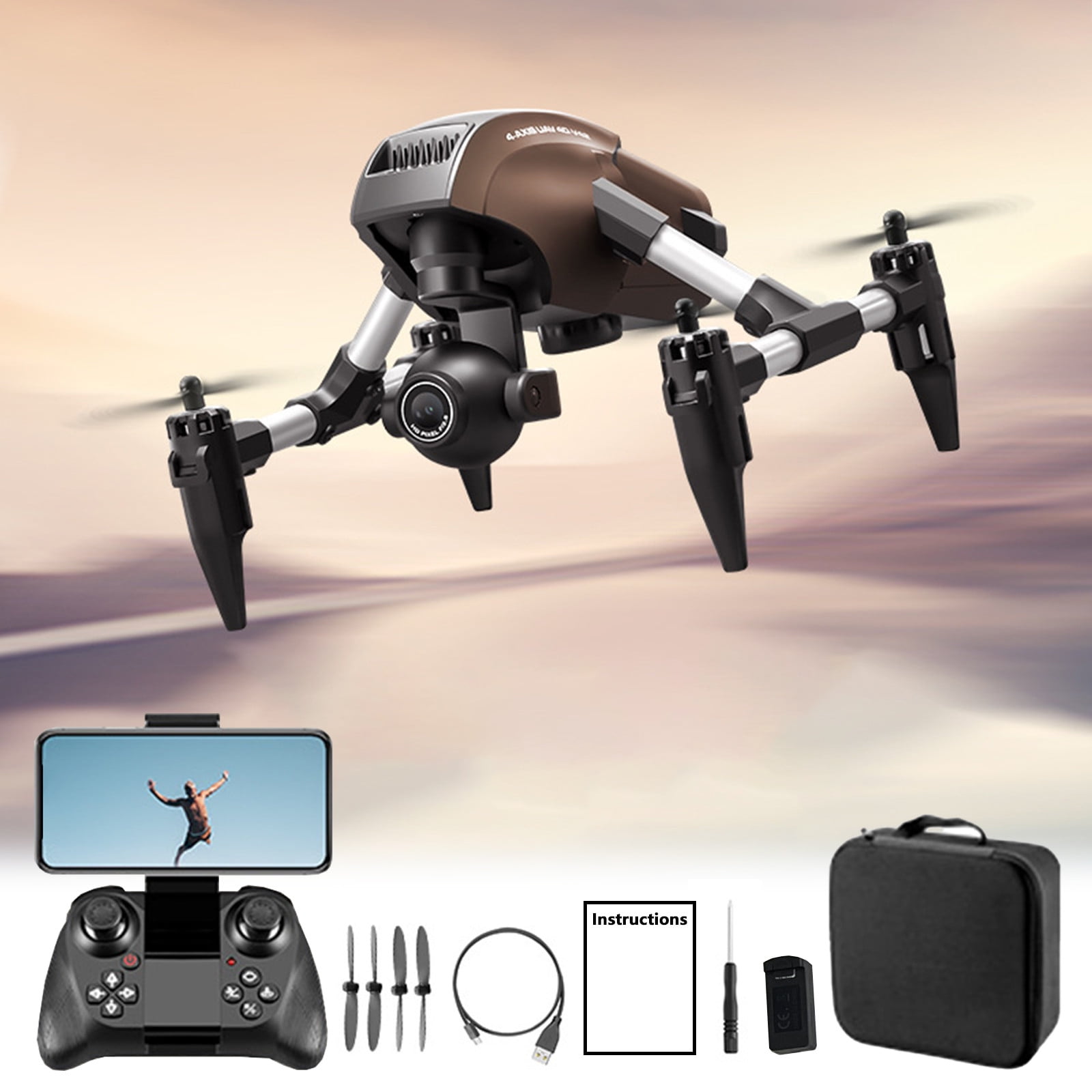 Nilvkv Drone Two 8K 120 Degree Wide-angle Aerial Cameras One Click ...