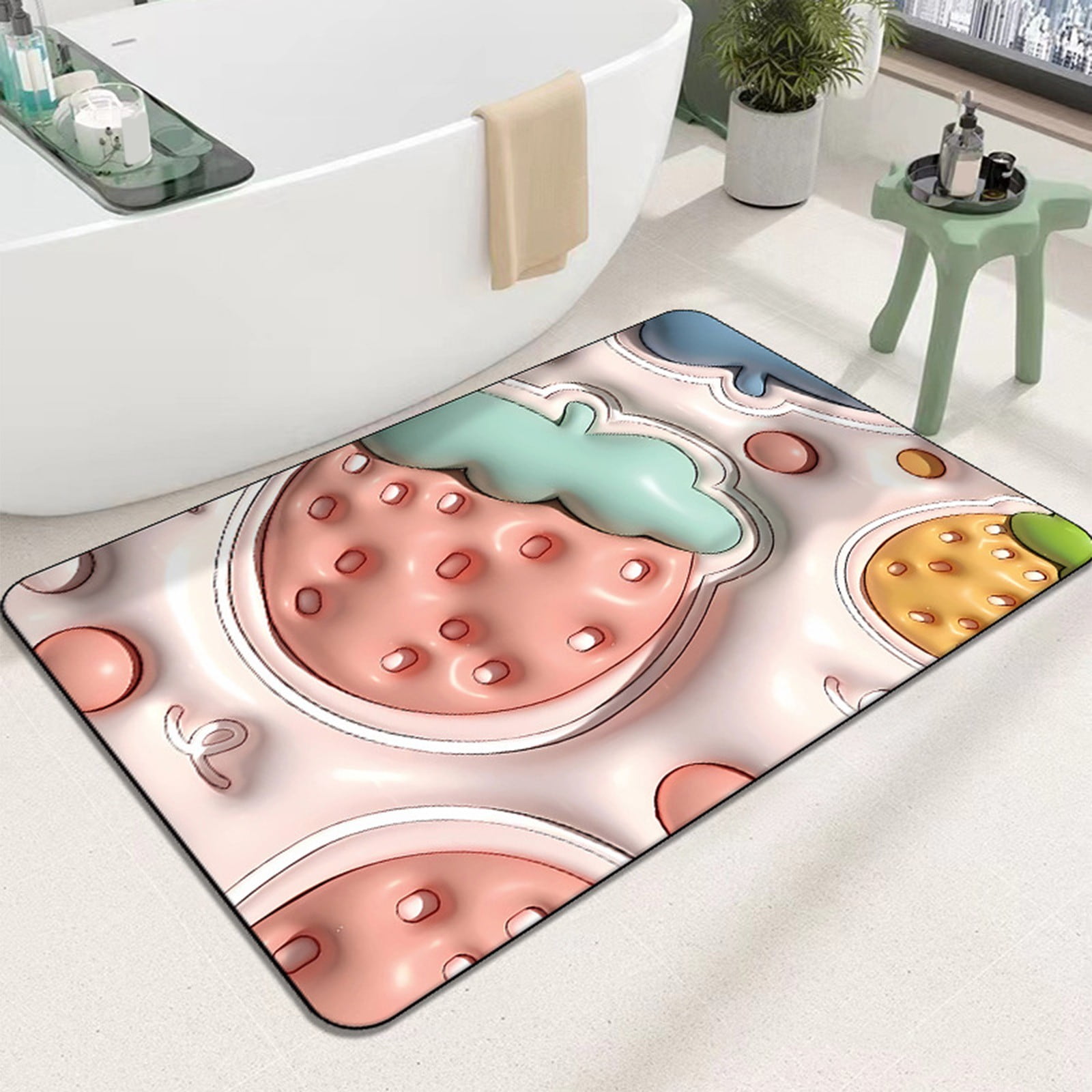 Nilvkv Flat and Three-dimensional Visual Carpet Style Bathroom Water ...