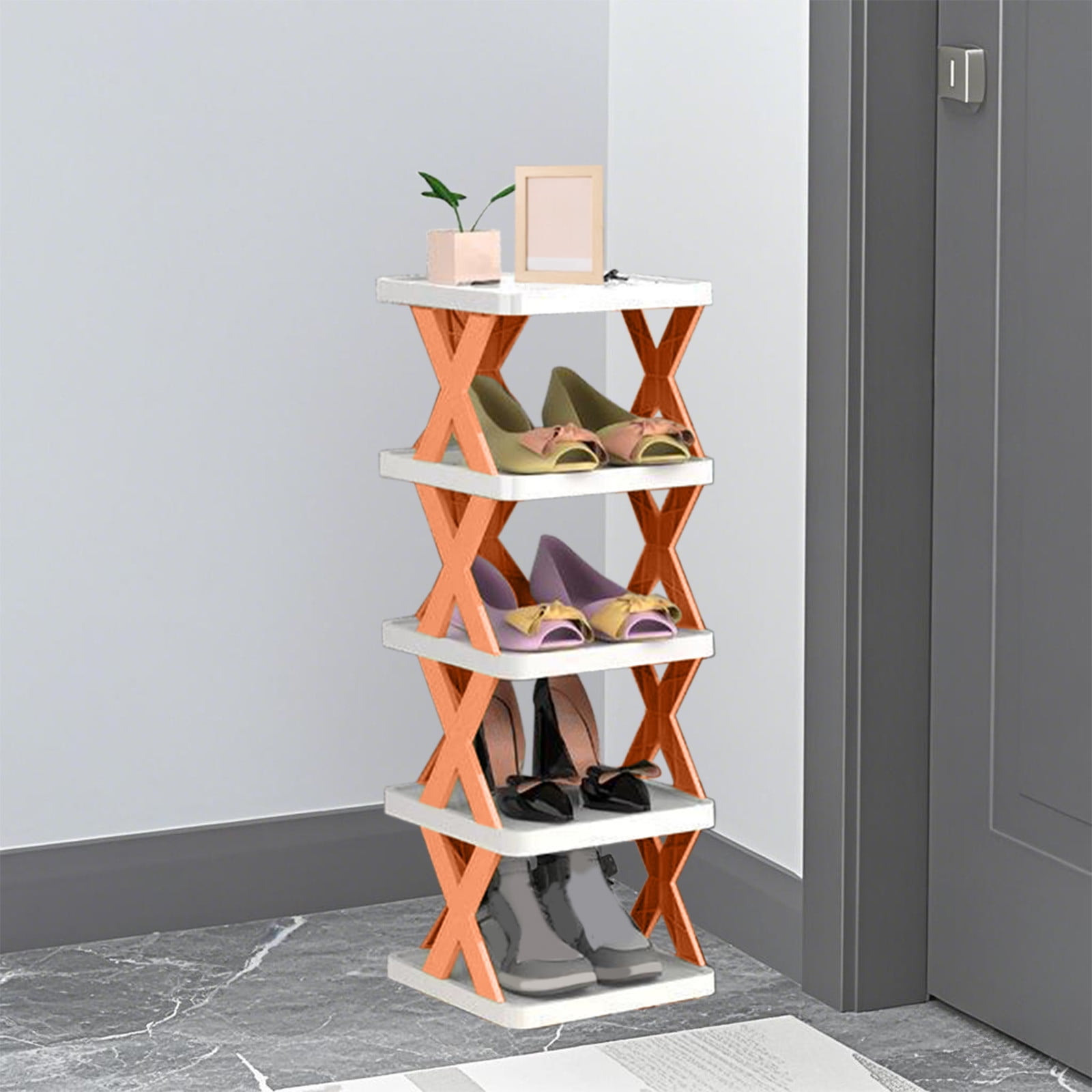 Nilvkv Folding Shoe Racks, Portable Shoe Storage Rack Free Standing ...
