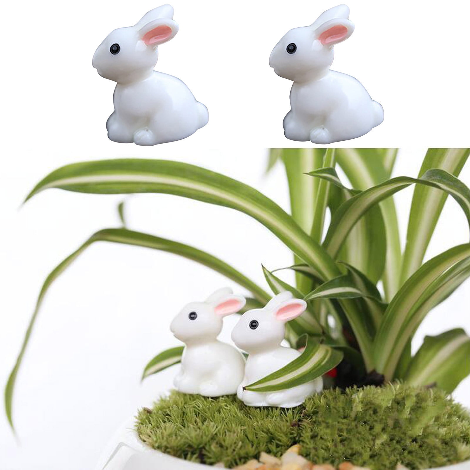 Nilvkv Garden PVC Rabbit Miniatures 2.5x2cm Easter Day to Decorate Your ...