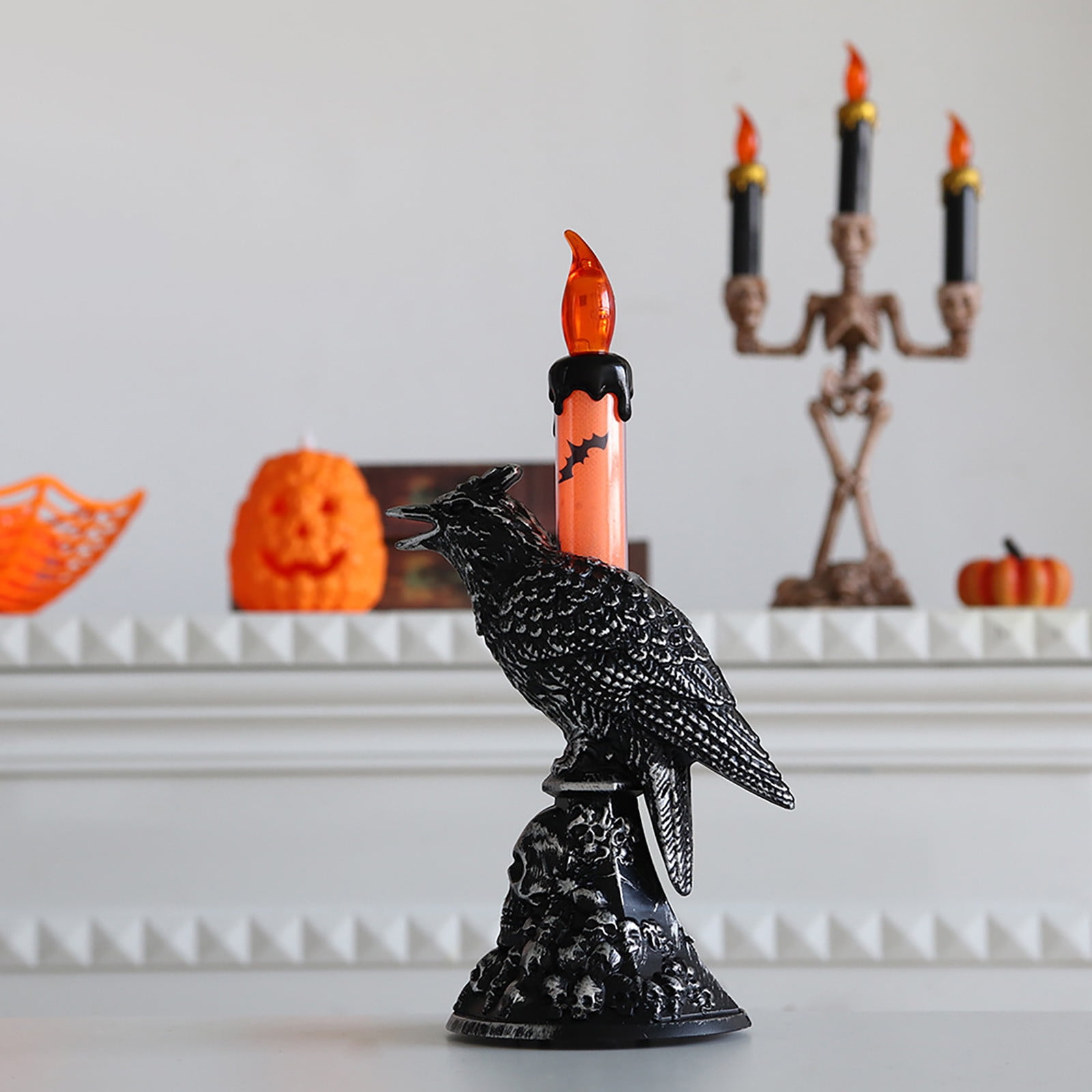 Nilvkv Halloween Crow Light LED Electronic Light Candle Light Ghost ...