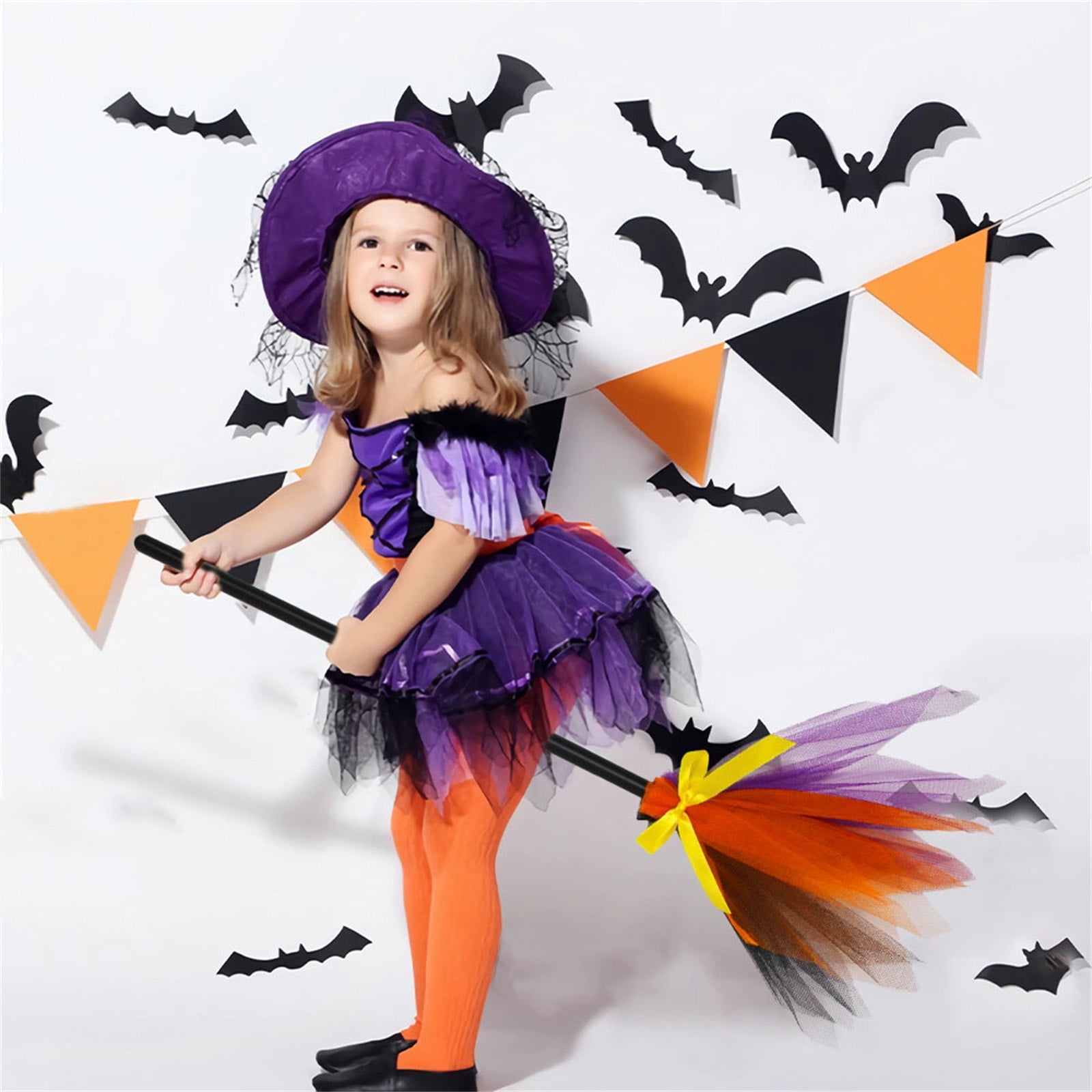 Nilvkv Halloween Decoration Witch Flying Broomstick Party Dance Costume ...