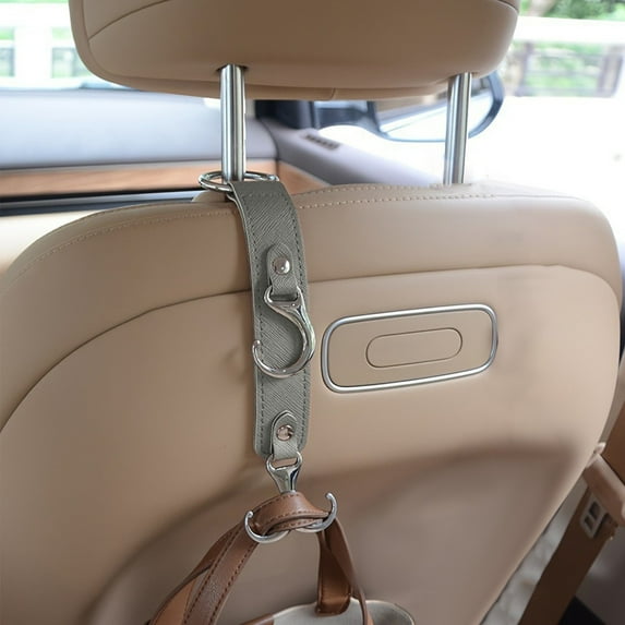 Nilvkv Hidden Car Seat Back Hook Organizer Leather Strap with Dual ...
