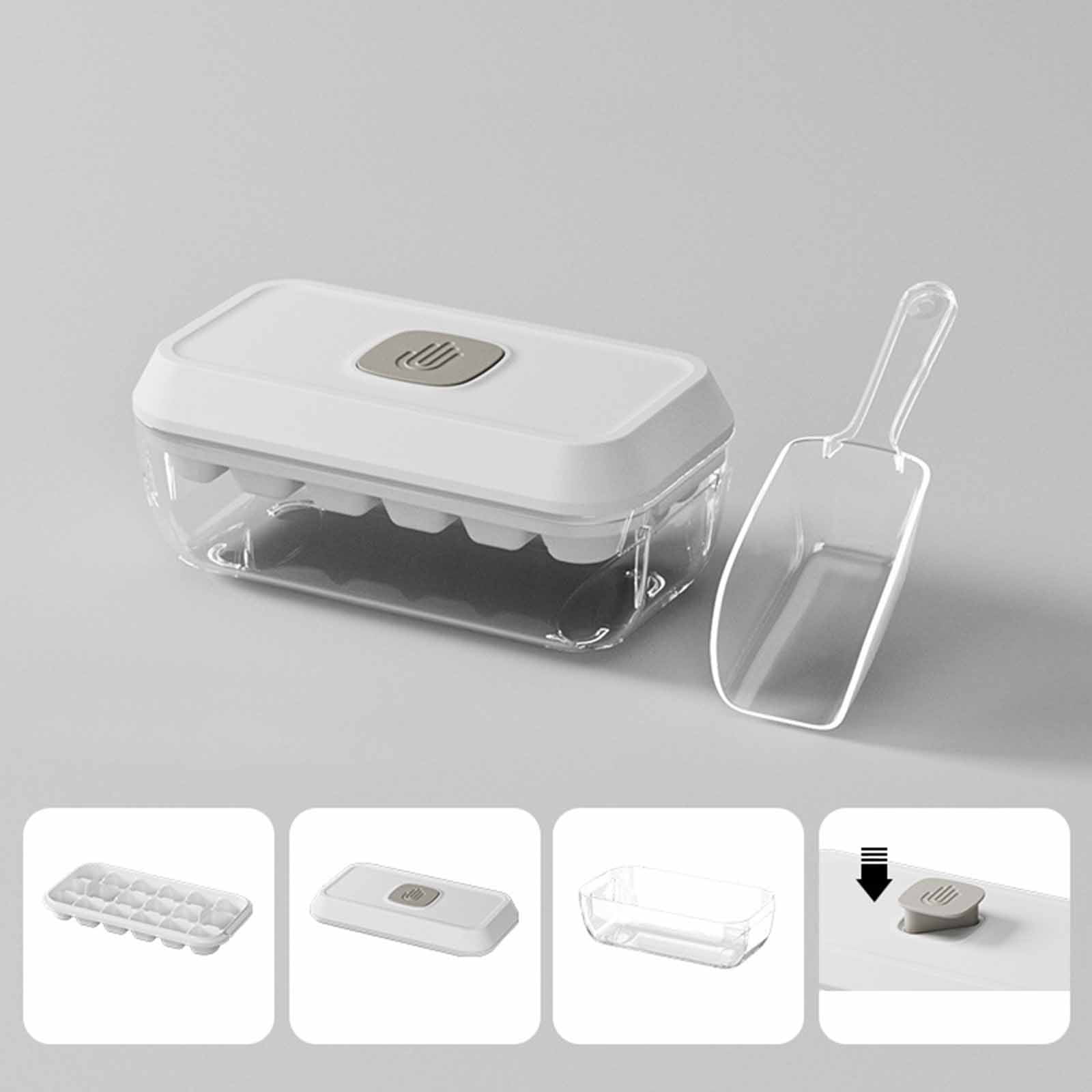 Nilvkv Ice Cube Tray Pressing Ice Box with 18 Compartments for ...