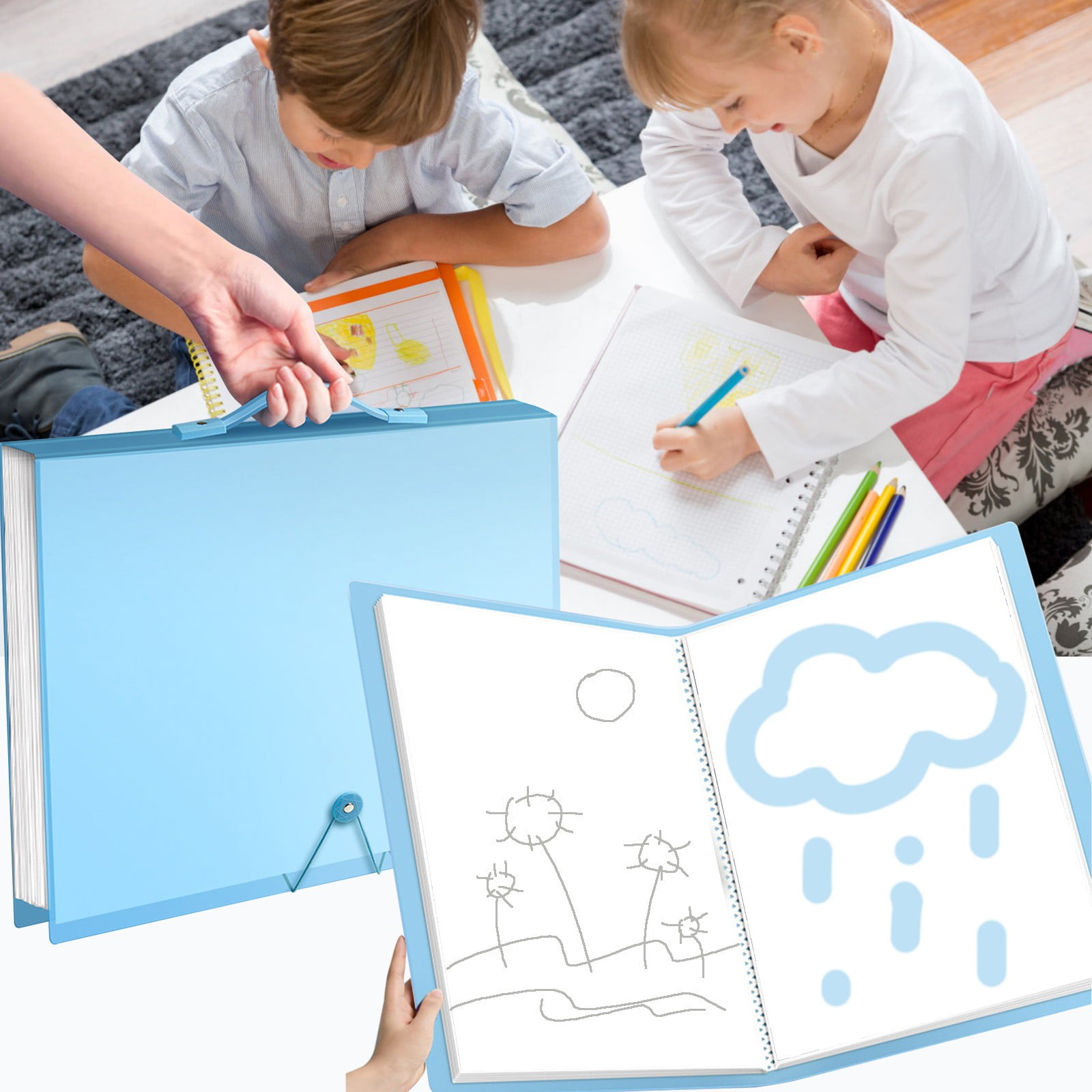 Nilvkv Large Art Portfolio Folder 30 Pockets Display 60 Pages Artist ...