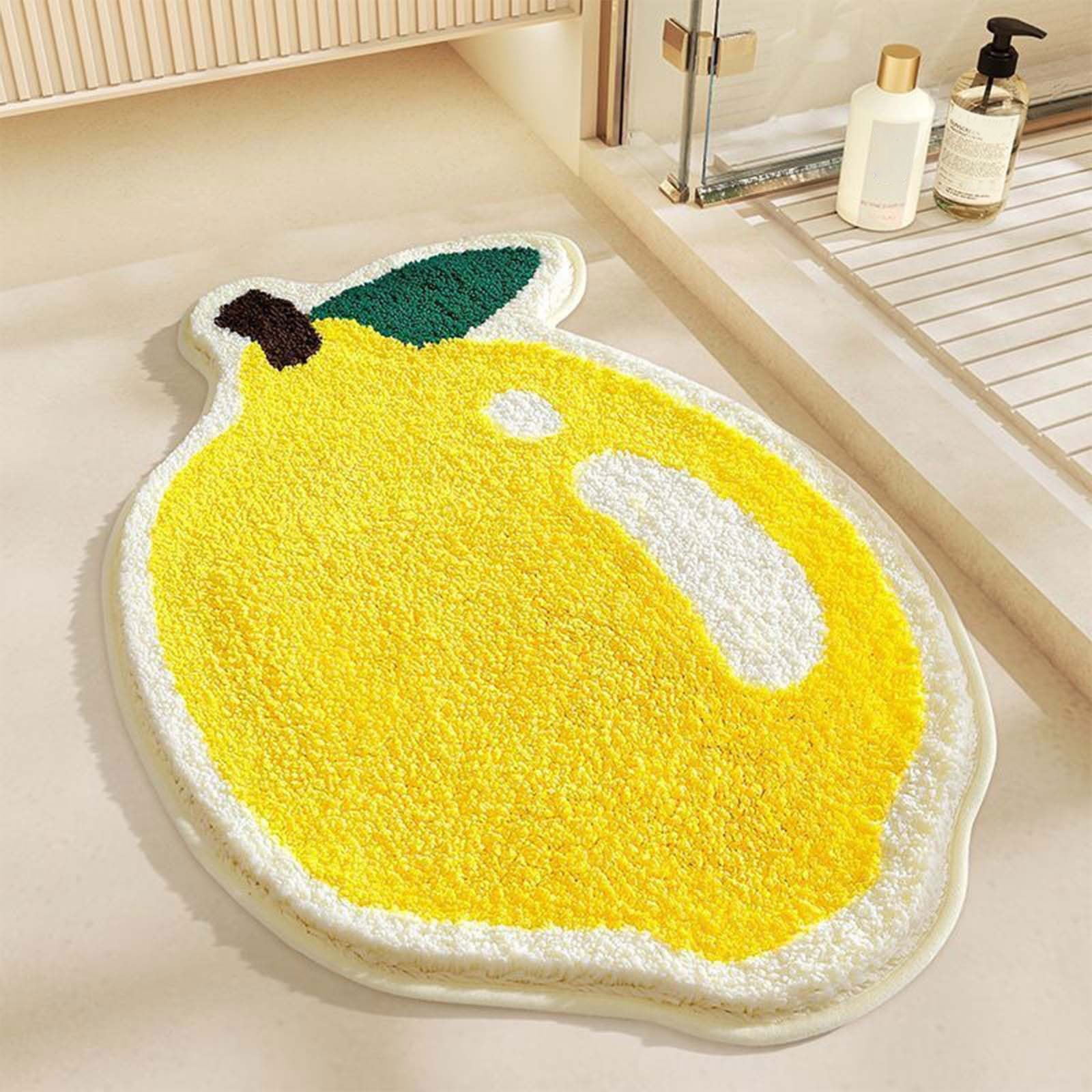 Nilvkv Lemon Bath Mat Fruit Bathroom Rugs for Living Room and Bedroom ...