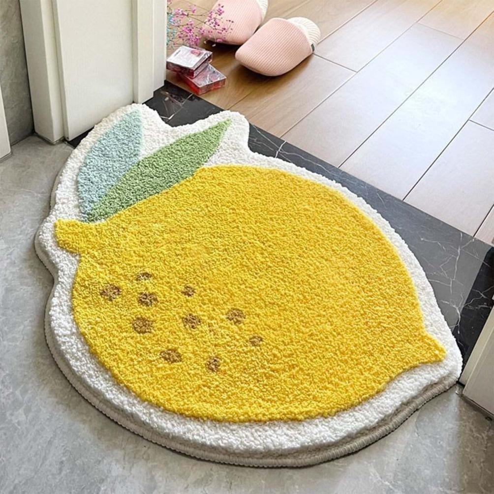 Nilvkv Lemon Bath Mat Fruit Bathroom Rugs Microfiber Washable 15.7x23.6 ...