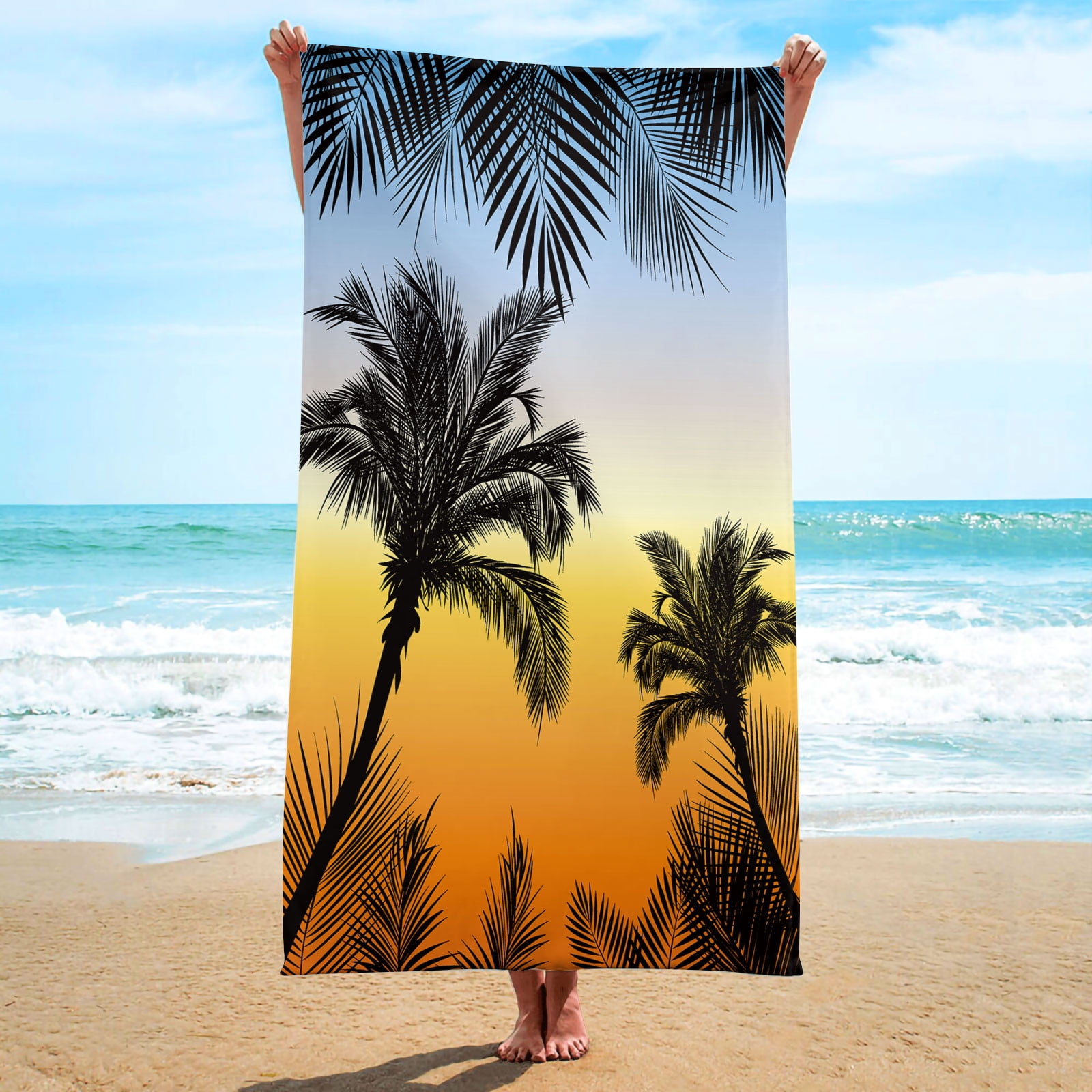Nilvkv Microfiber Beach Towel Lightweight Bath Towel Sandproof Beach ...