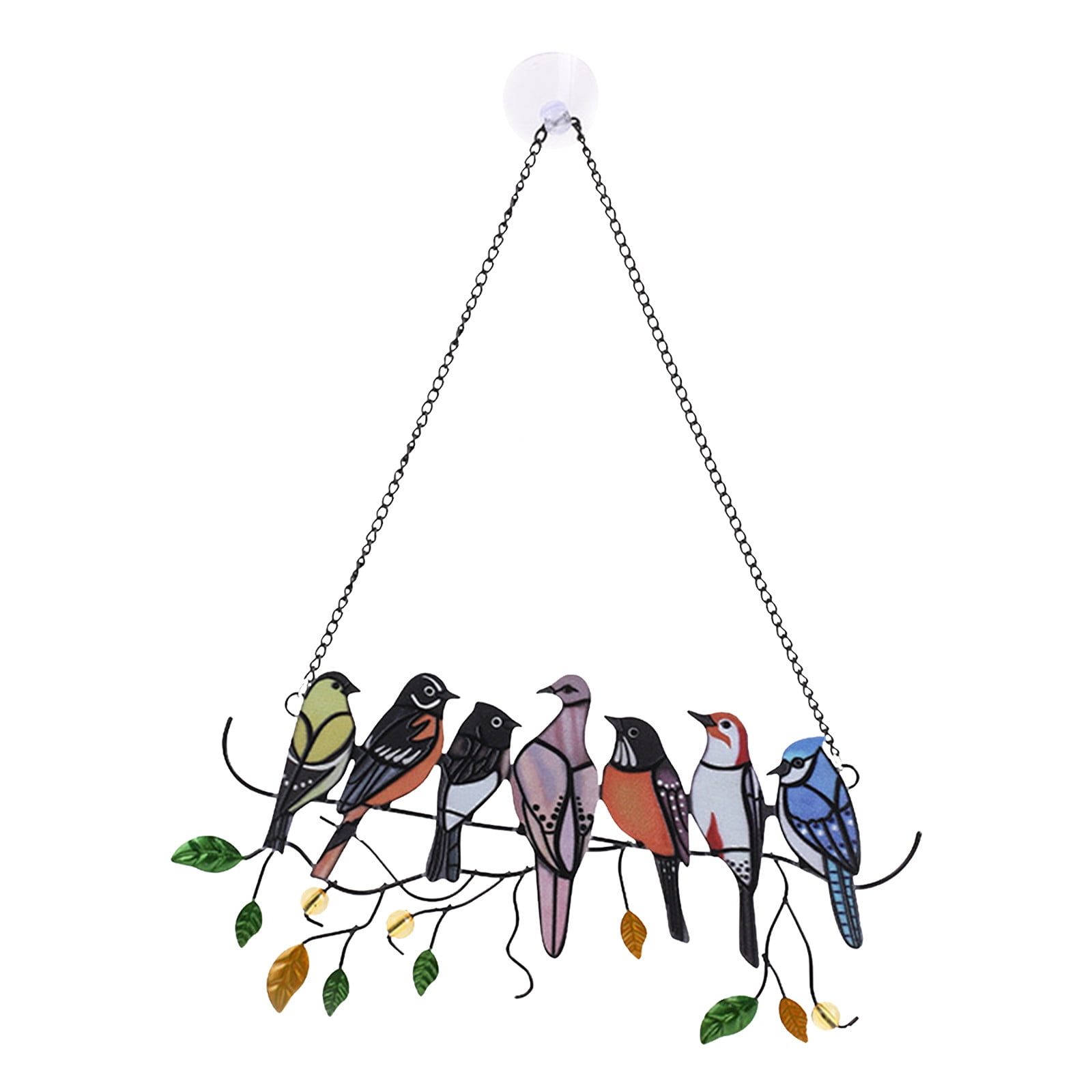 Nilvkv New 4 Birds 7 Birds Pendant Colorful Art Metal Iron Group Bird ...