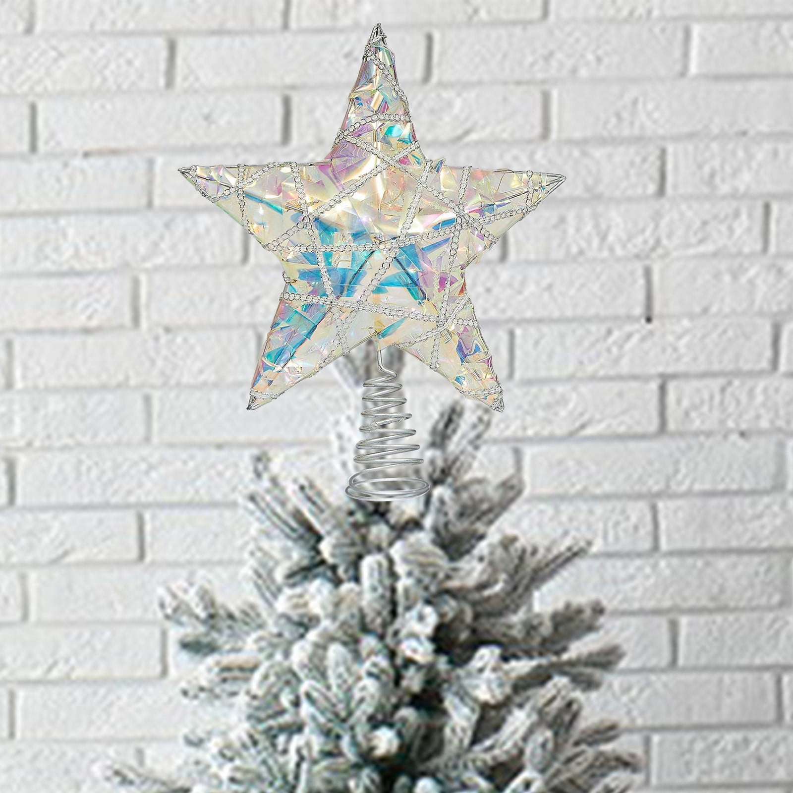 Nilvkv New Color Christmas Tree Top Decoration Lights Five Pointed Star ...