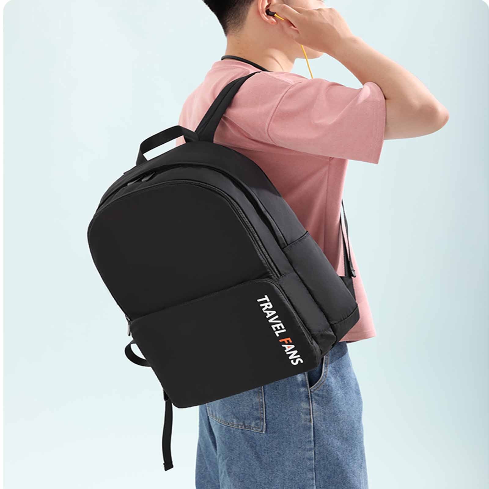 Nilvkv New Light Fashion Double Folding Backpack Large Capacity Student ...