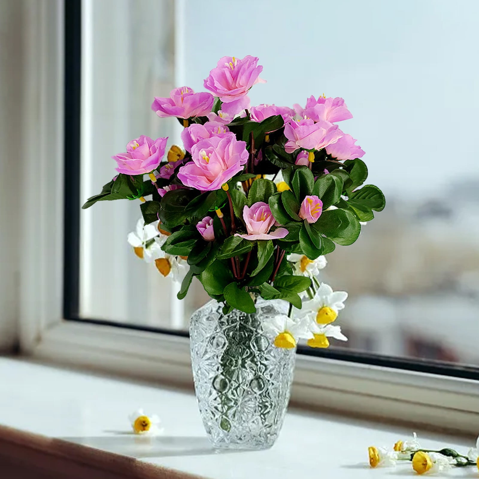 Nilvkv Outdoor Indoor Silk Flower Fake Plants Decorations Artificial ...