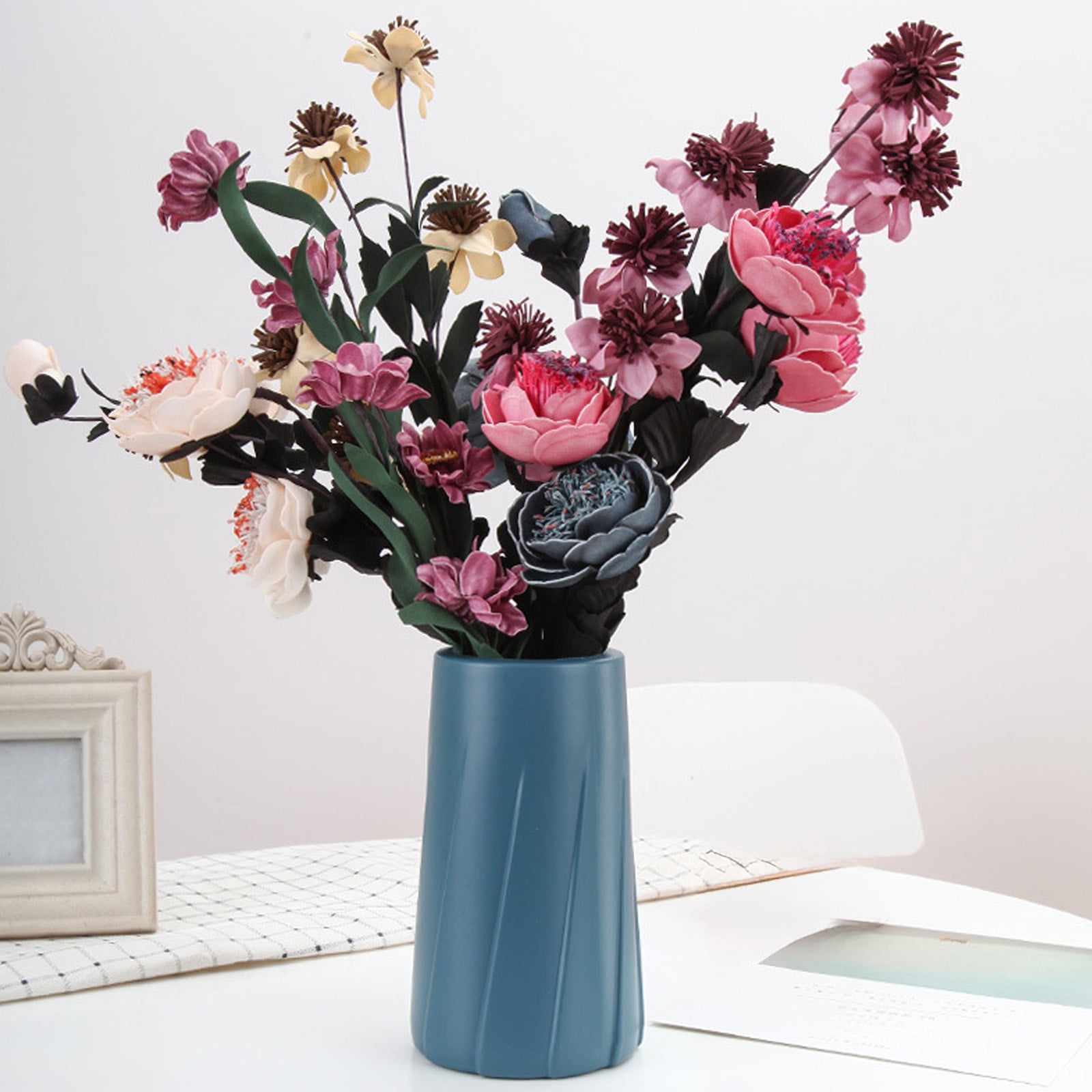 Nilvkv Plastic Imitation Glazed Vase Living Room Flower Arrangement TV ...