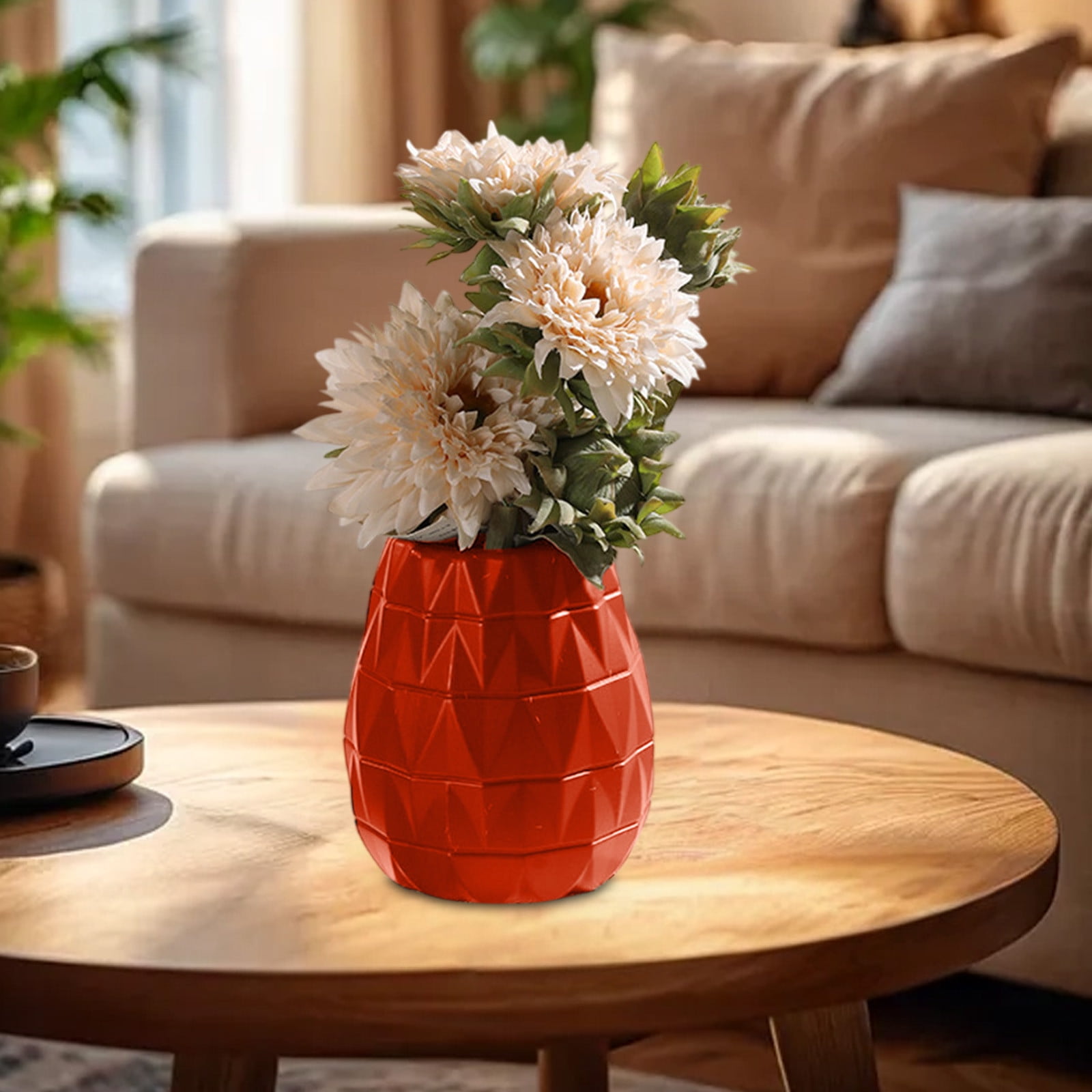 Nilvkv Plastic Imitation Glazed Vase Living Room Flower Arrangement TV ...