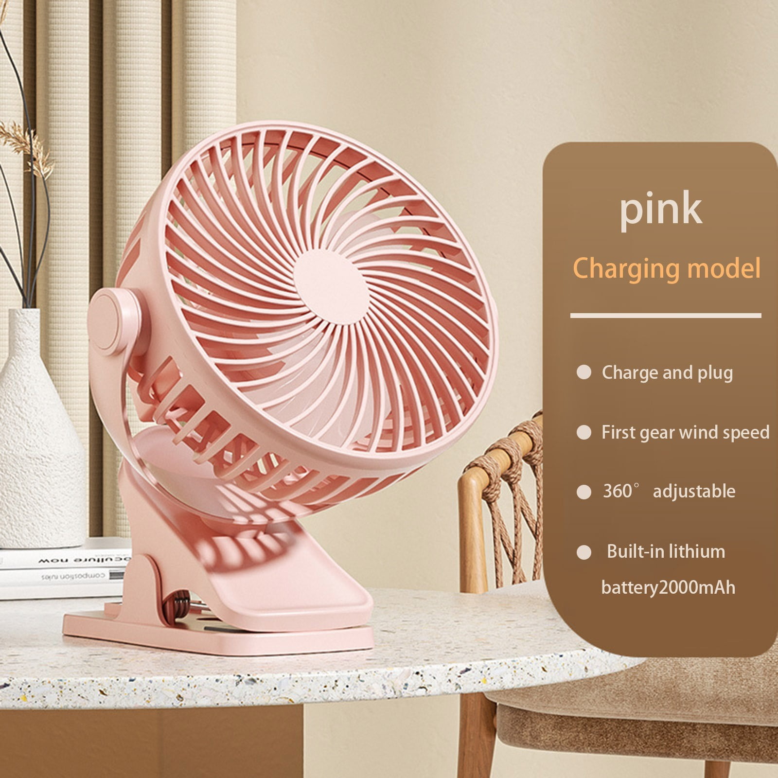Nilvkv Portable Fan Stay Cool with 3-Speed Multi Functional Clip Desk ...
