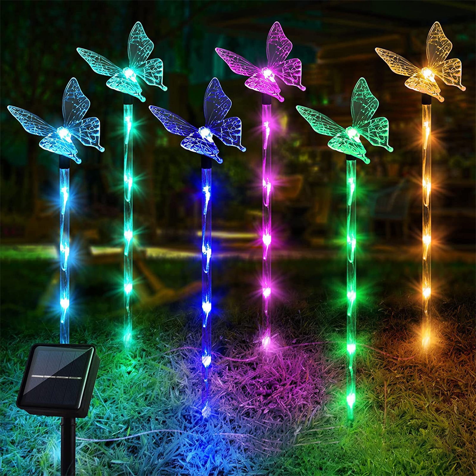 Nilvkv Solar Powered Butterflies Garden Light Led Butterflies Ground ...