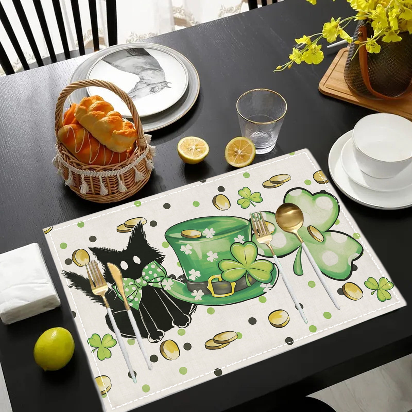 Nilvkv St.Patrick's Day Placemat Set Heat Insulation Table Mats Easy ...