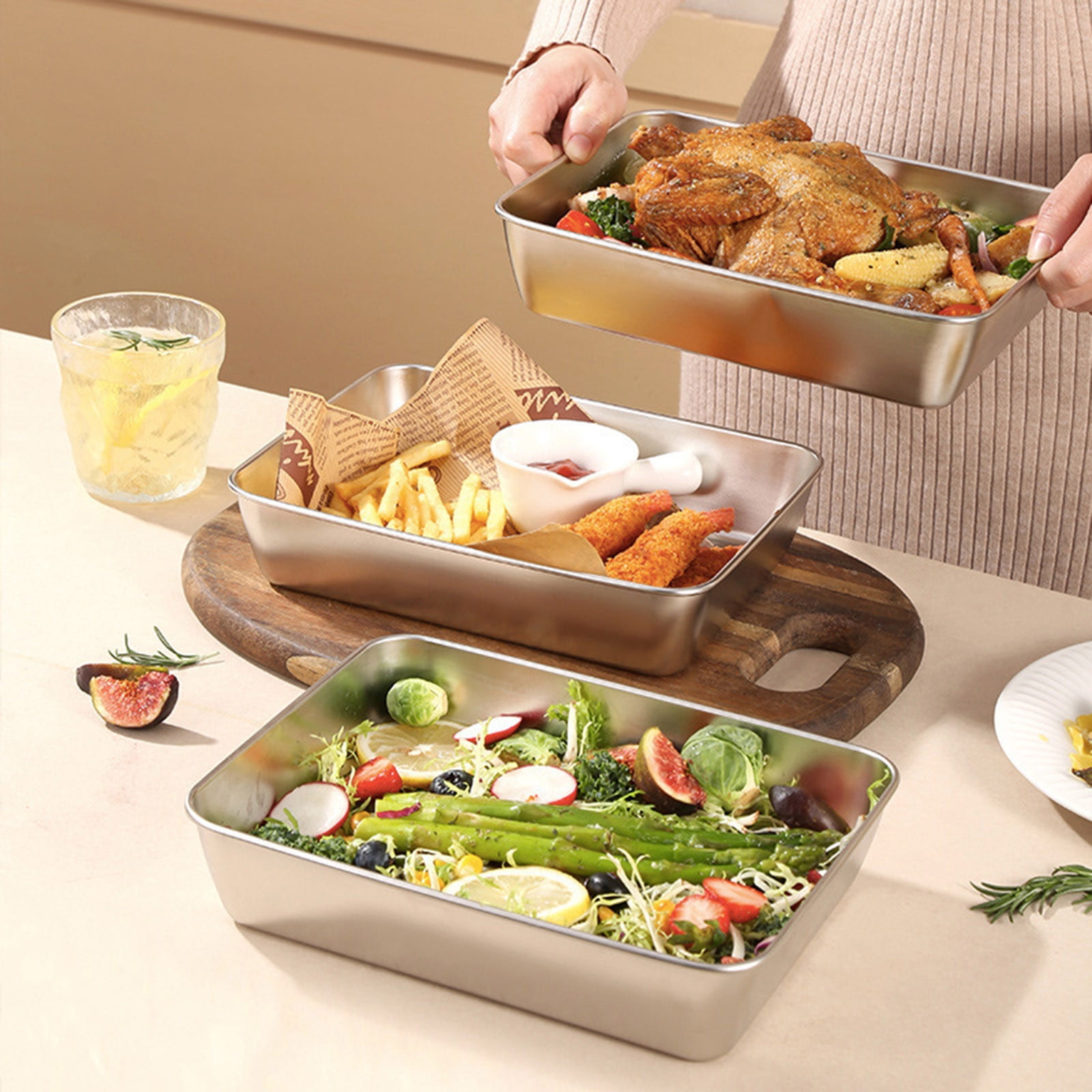 Nilvkv Stainless Steel Fresh-keeping Box Sealed With Lid Lunch Box ...