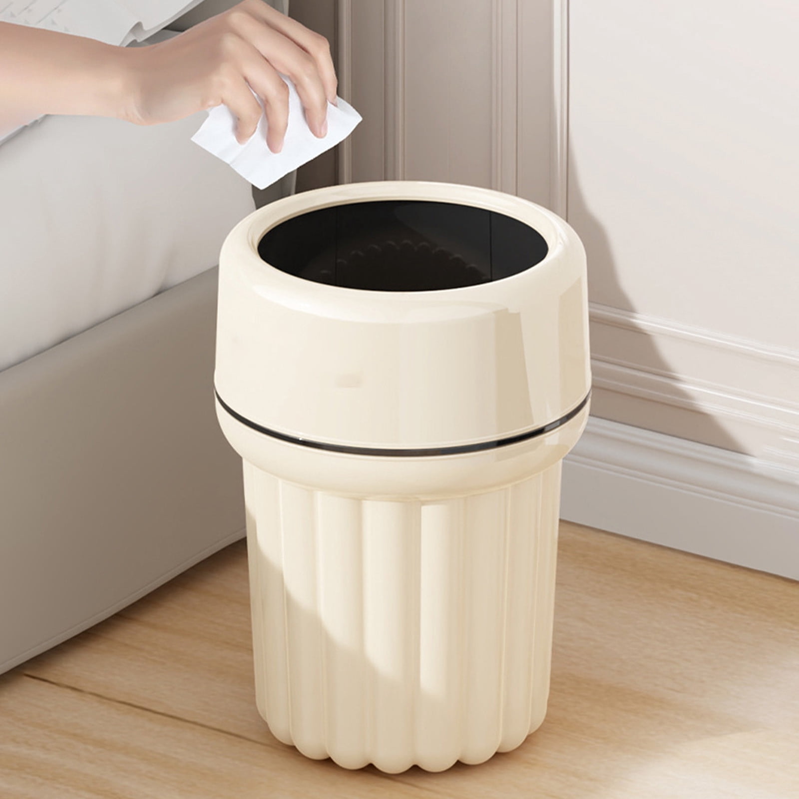 Nilvkv Trash Can Plastic Round with Inner Bucket Double 12L Waste Bin ...