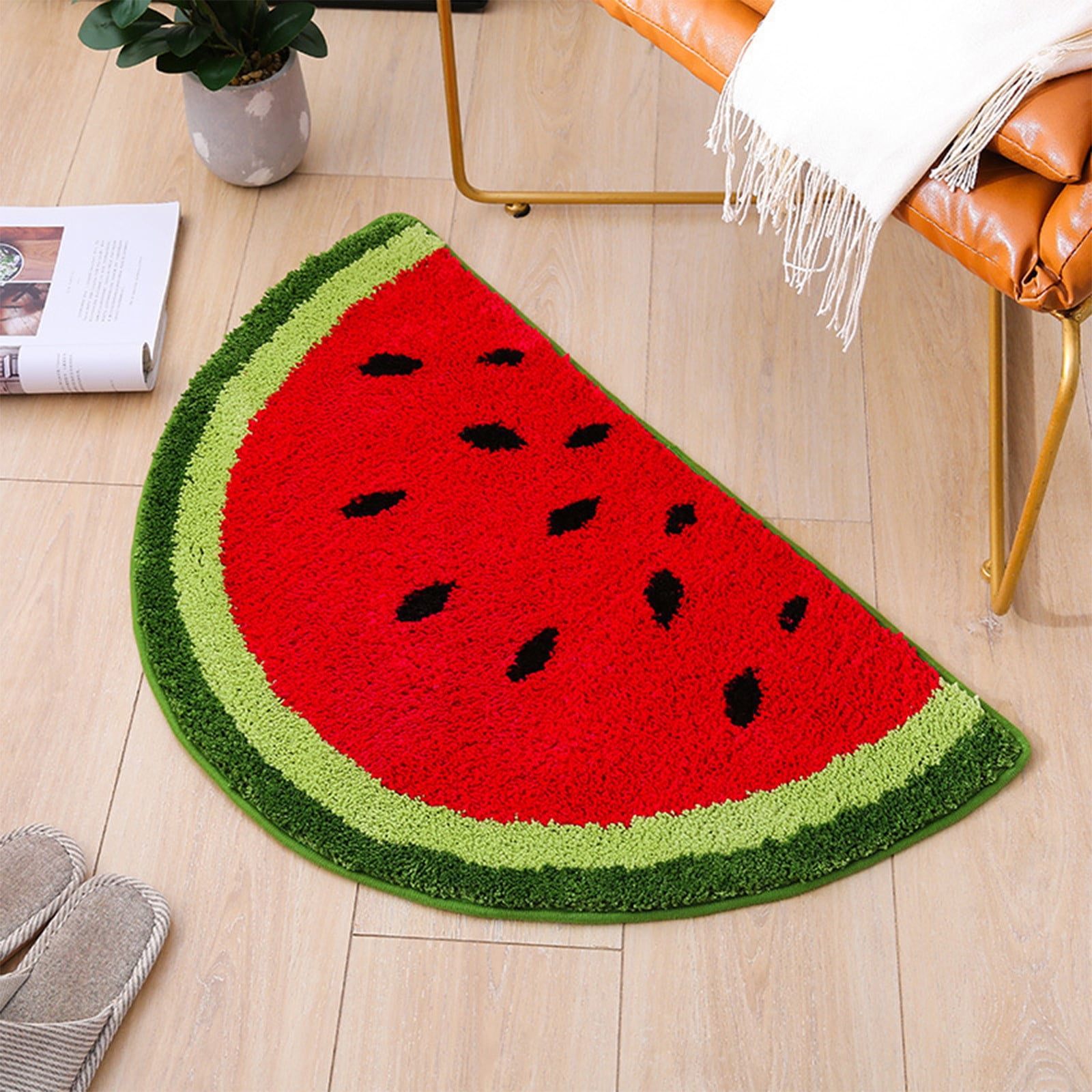 Nilvkv Watermelon Bath Mat Fruit Bathroom Rugs for Living Room and ...