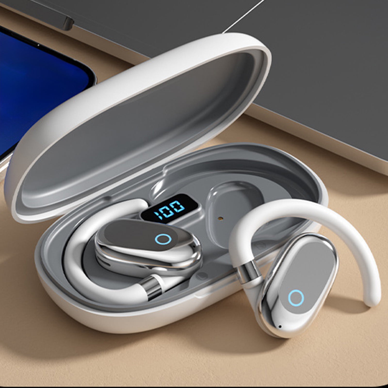 Nilvkv Wireless Earbuds Hanging Ear Type Large Capacity Built-in ...