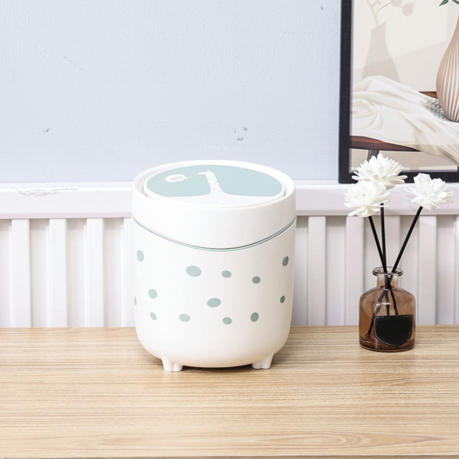 Nilvkv With Flip Cover Desktop Trash Bin Home Invention Mini Size ...