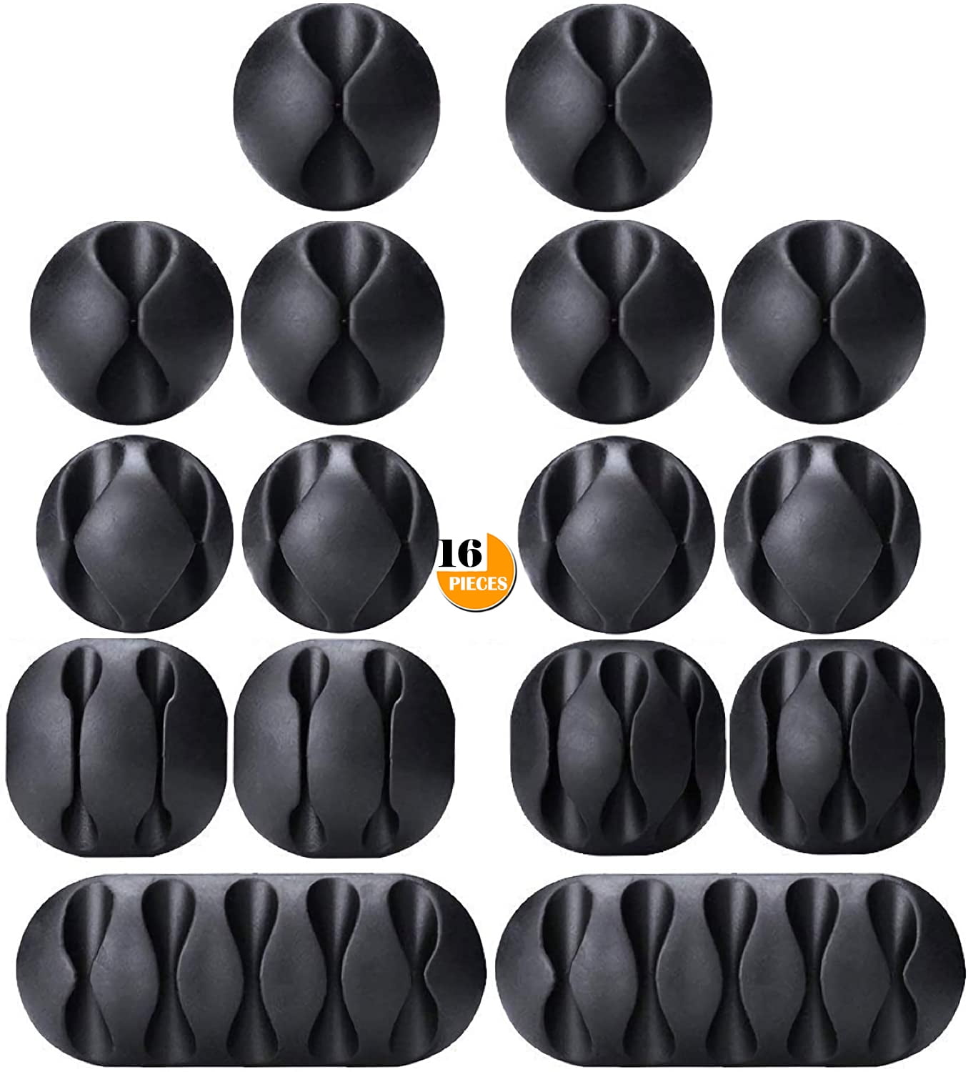 NimJoy Cable Clips, 16 Pack Adhesive Cord Holders, Desk Wire Organizer ...