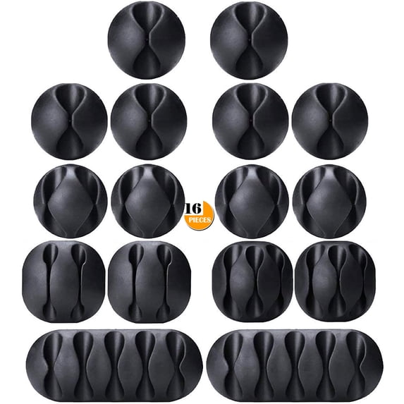 NimJoy, Cable Clips, 16 Pack, Black Adhesive Wire Organizer - Walmart.com