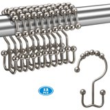 NimJoy 12pc Rust-Resistant Stainless Steel Shower Curtain Rings, Double ...