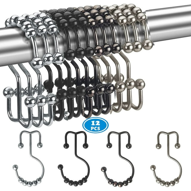 NimJoy Shower Curtain Hooks Ring, Rustproof Premium Stainless Steel ...