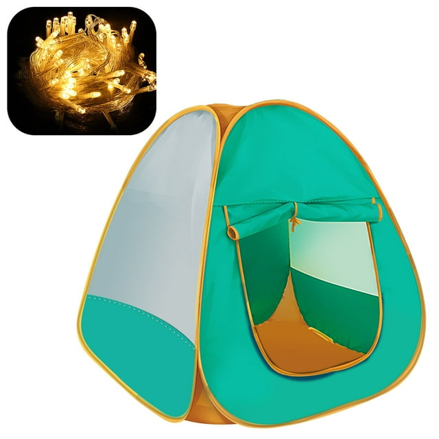 NimJoy Pop up Play Tent W/LED Lights for 3-6Yrs, Foldable Indoor ...