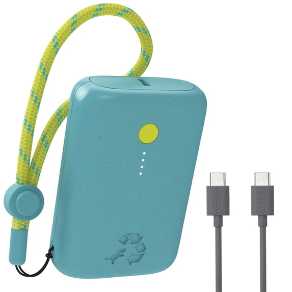 Nimble Champ Portable Charger, 10,000mAh Power Bank Fast 20W Dual USB-C ...