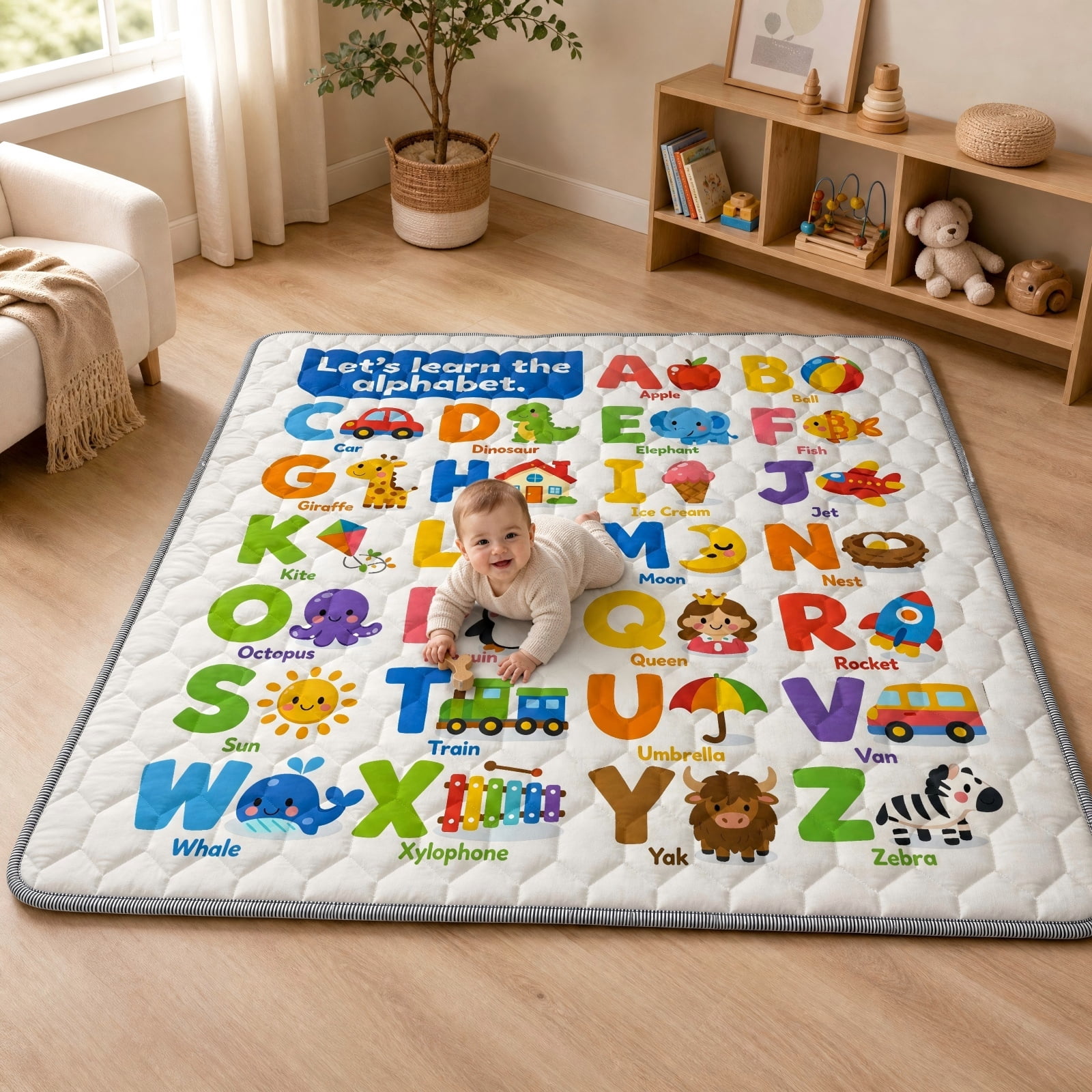 NimbleRest 71"x59" Extra Large Baby Play Mat, Thick Soft Floor Playmat ...