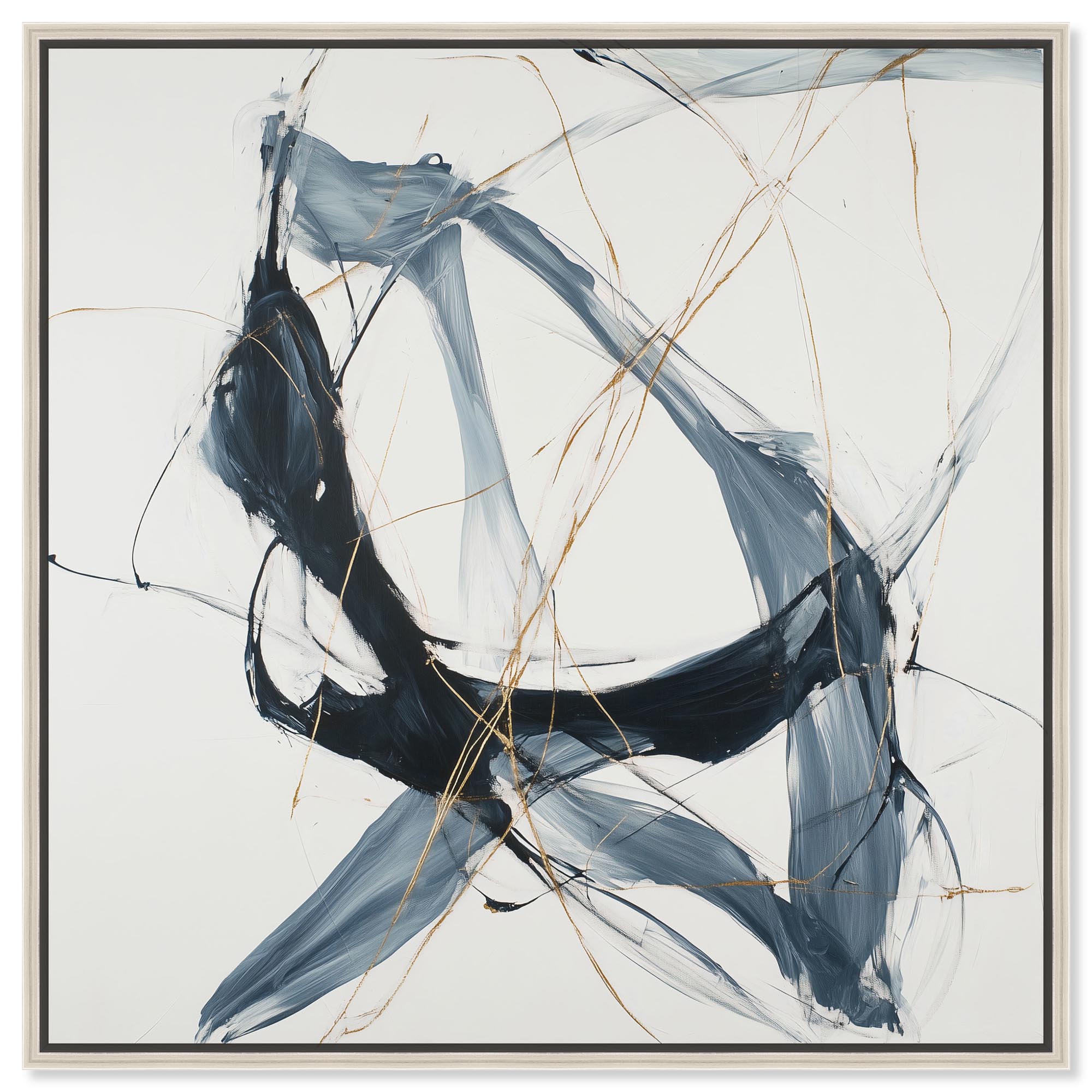 Nimbus Trace II Canvas Digital Abstract Art by Art Remedy, Silver Frame ...