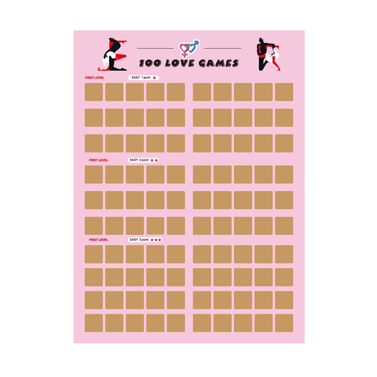 NimbusNook 100 Love Games Scratch Off Poster Romantic Couples Activity ...