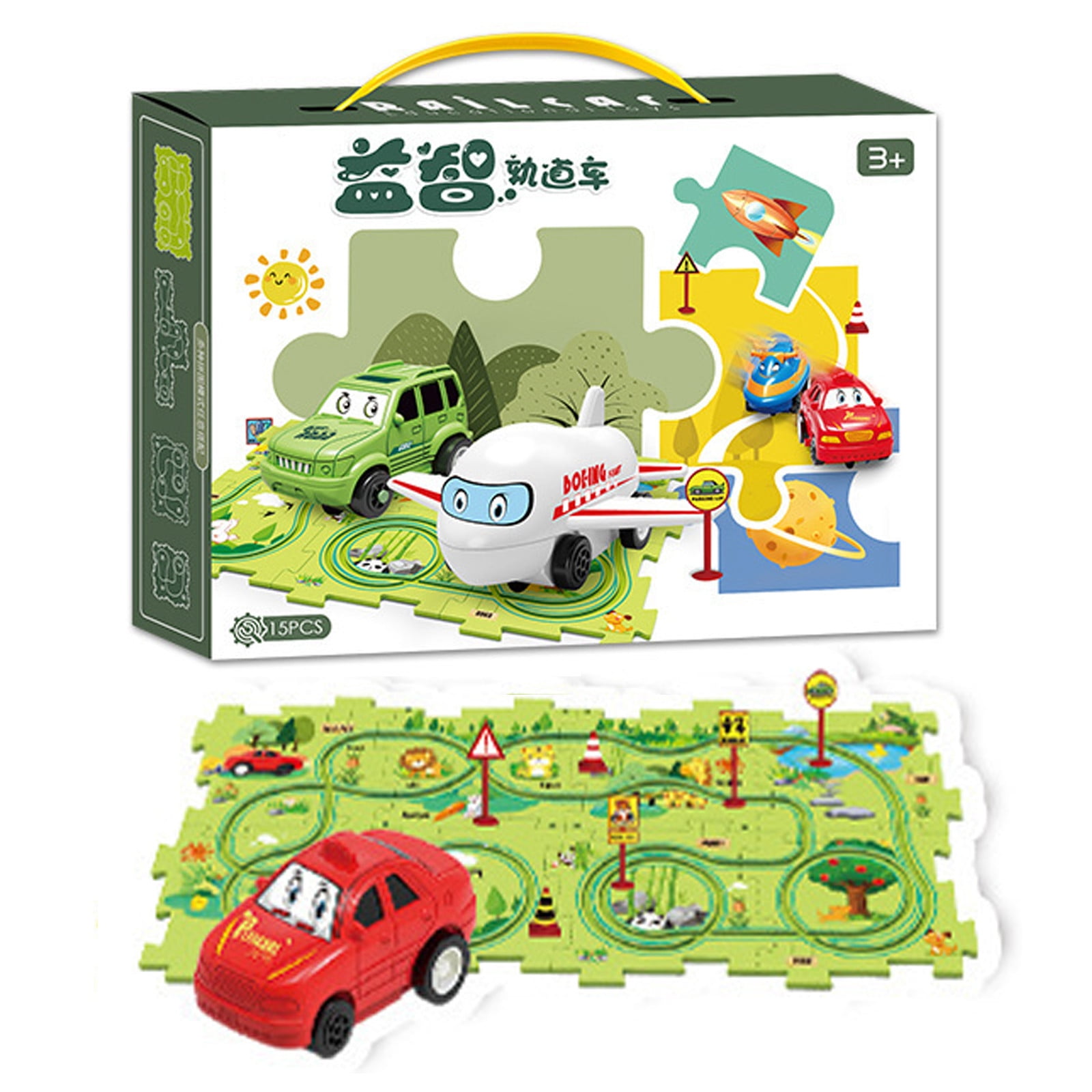 NimbusNook Puzzle Racer Kids Car Track Set, Puzzle Racer Car Track Set ...