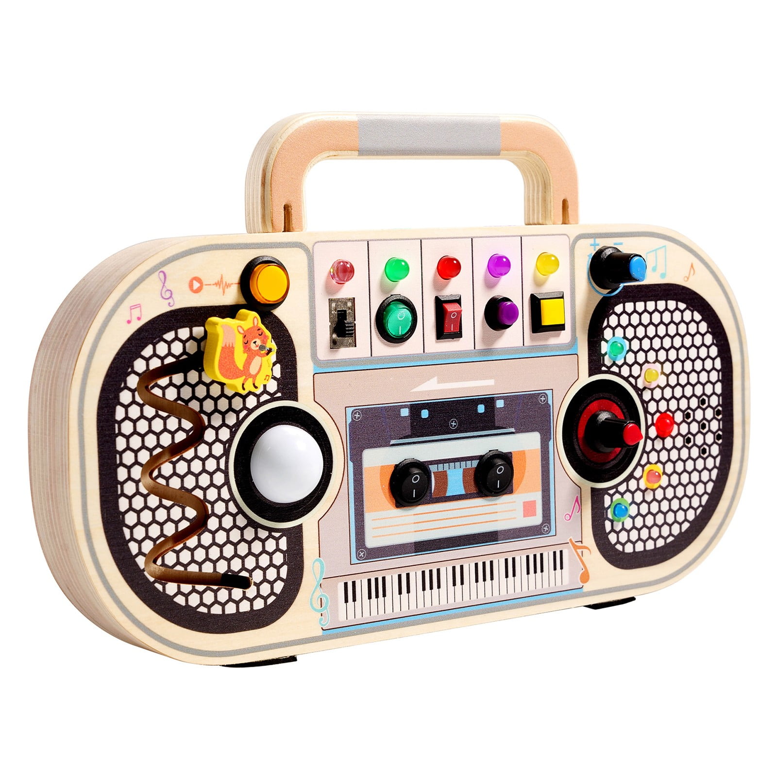 NimbusNook Recorder Busy Music LED Lights Wooden Sensory Toy Motor ...