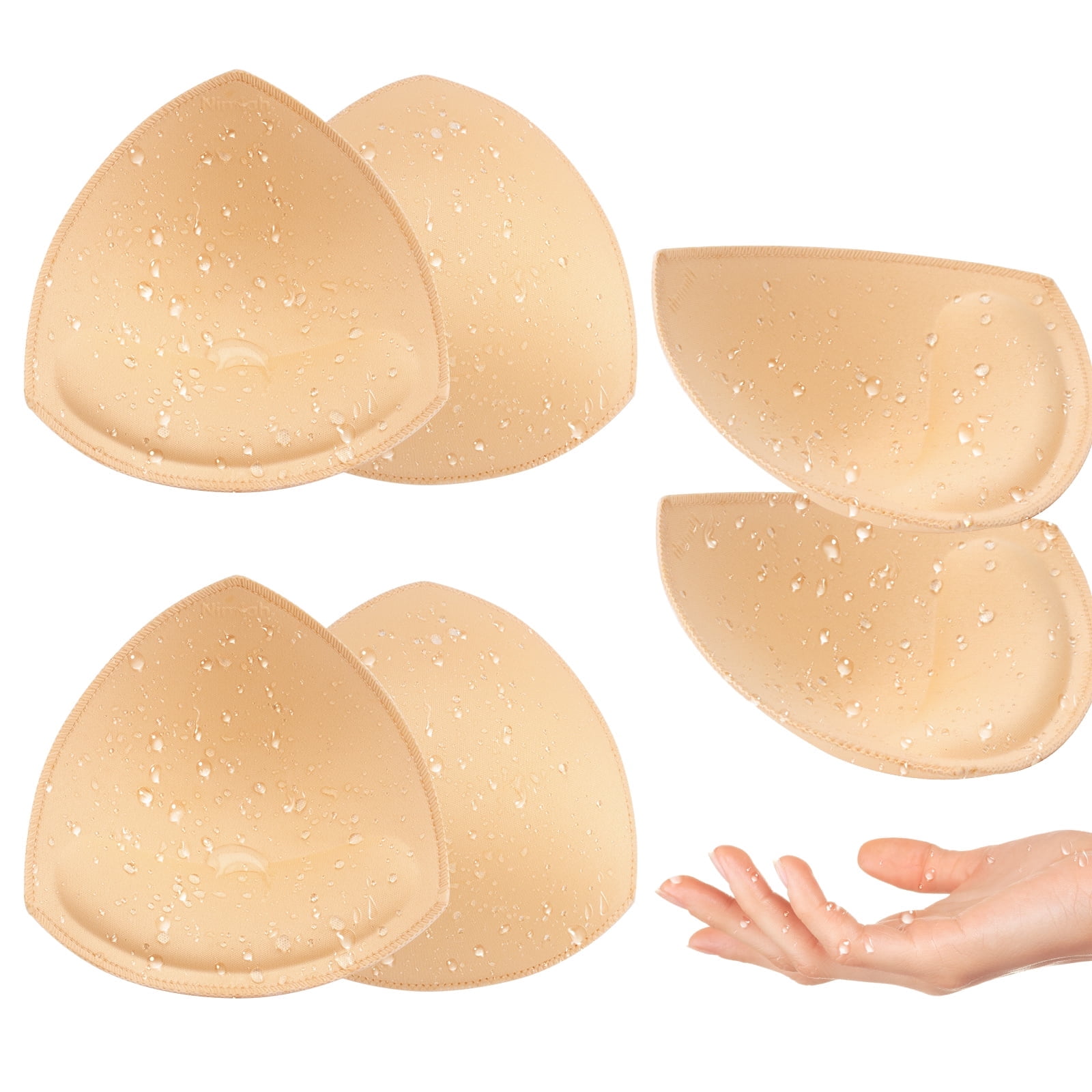 Nimiah Bra Pad Inserts 3 Pairs,Waterproof Swimsuit Removable Padding ...
