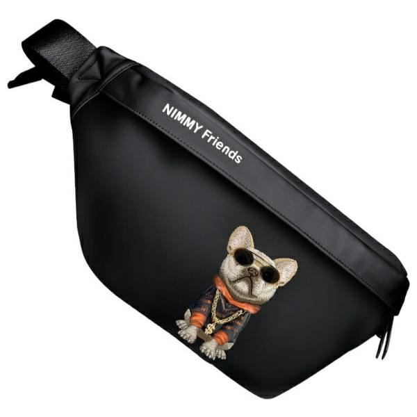 Nimmy Friends Glasses Cool Dog Shoulder Crossbody Bag Black - N-YJ-XB ...