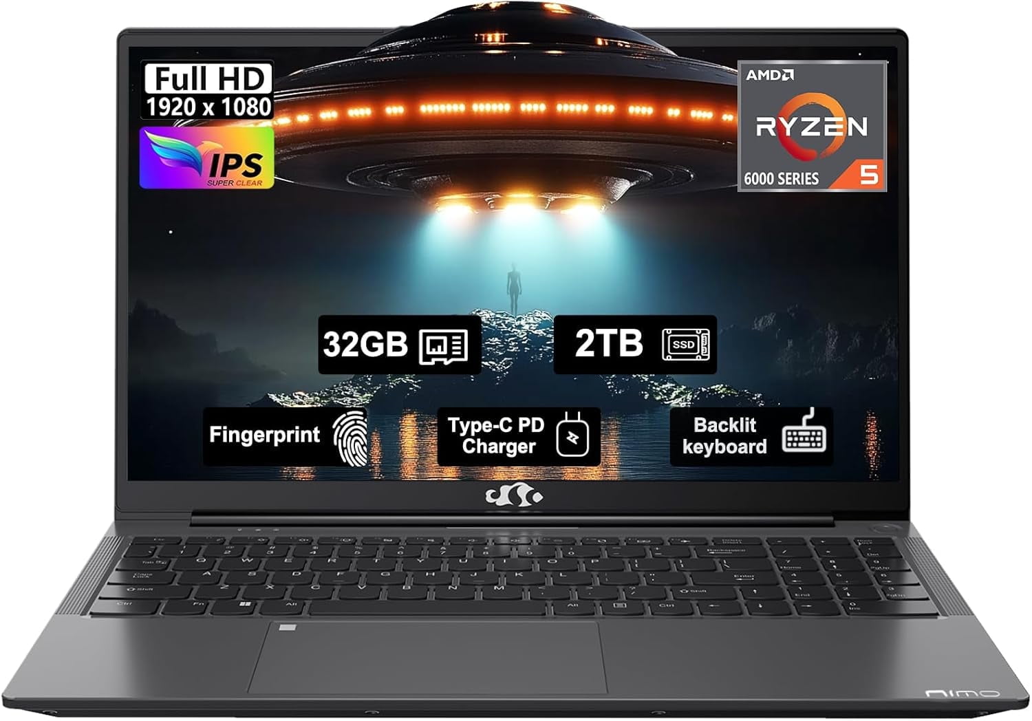Nimo 2025 Laptop, 15.6"FHD Display Business Gaming Laptop, 6-Cores AMD ...