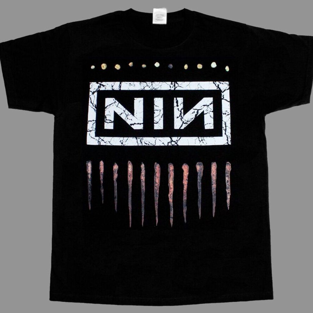 Nin Shirts Nine Inch Nails Logo Rock T-Shirt Shirt, Size 2Xl, Tee Navy ...