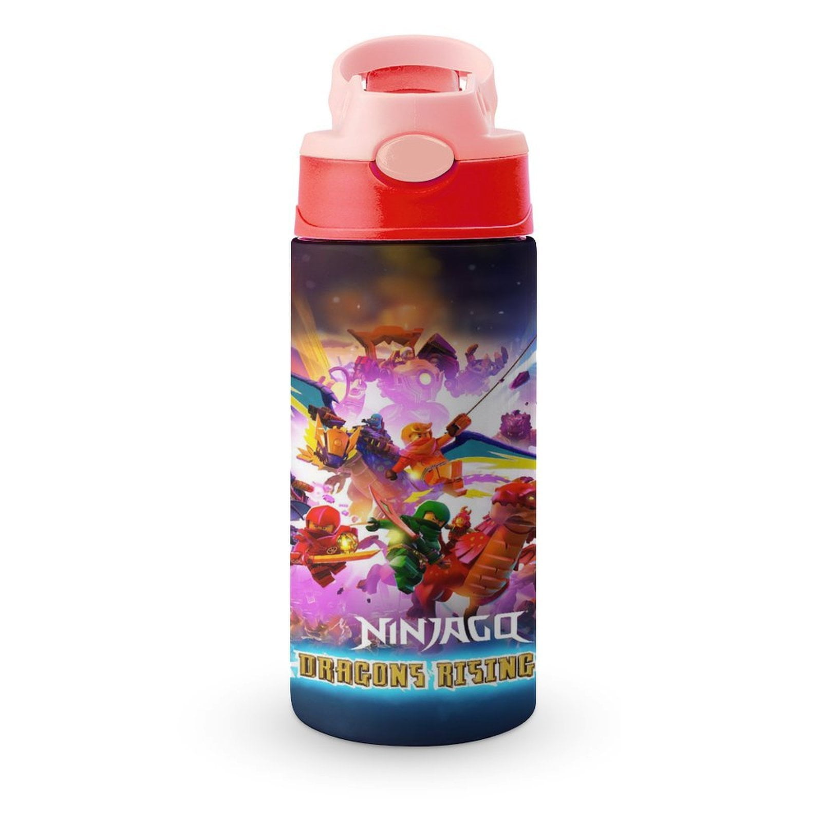 Nin-ja,go Kids Water Bottle with Straw Lid Insulated Stainless Steel Reusable Tumbler for Boys ...