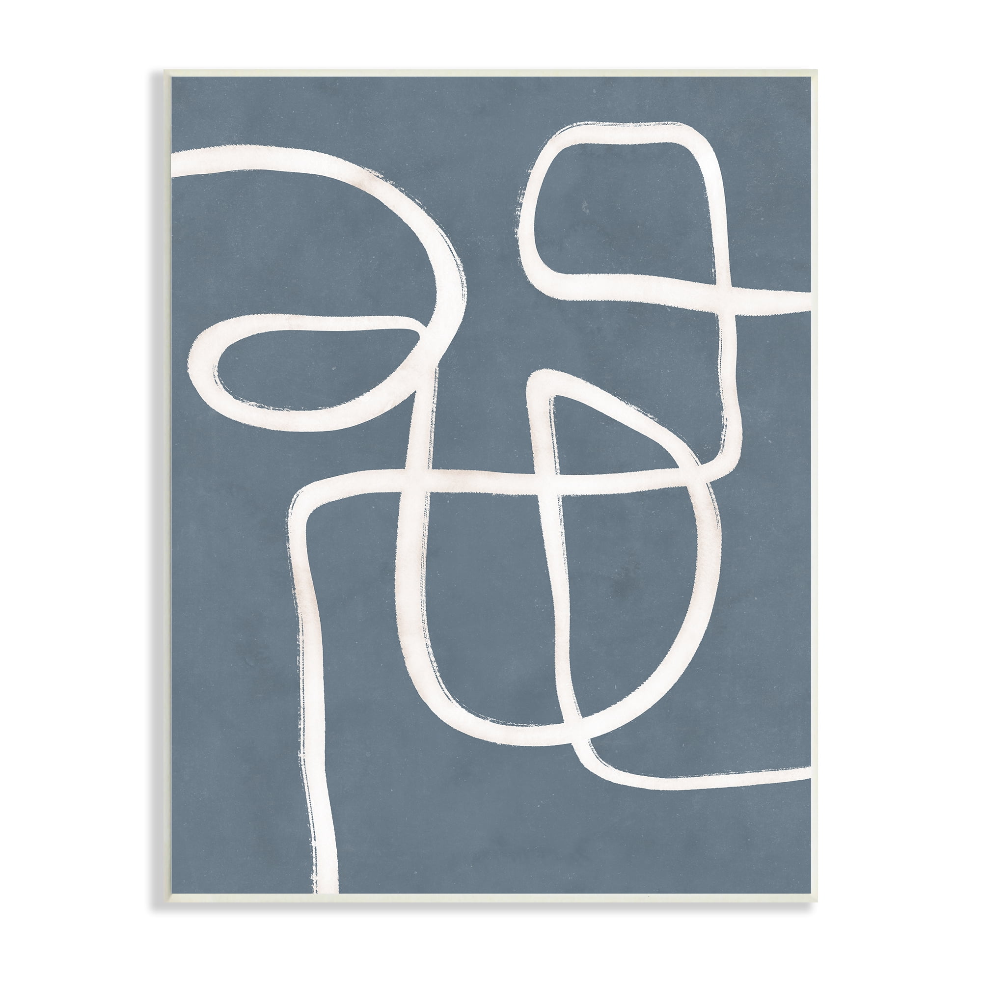 Nina Blue Abstract Cursive Line Sketch Distressed Background 13" x 19 ...