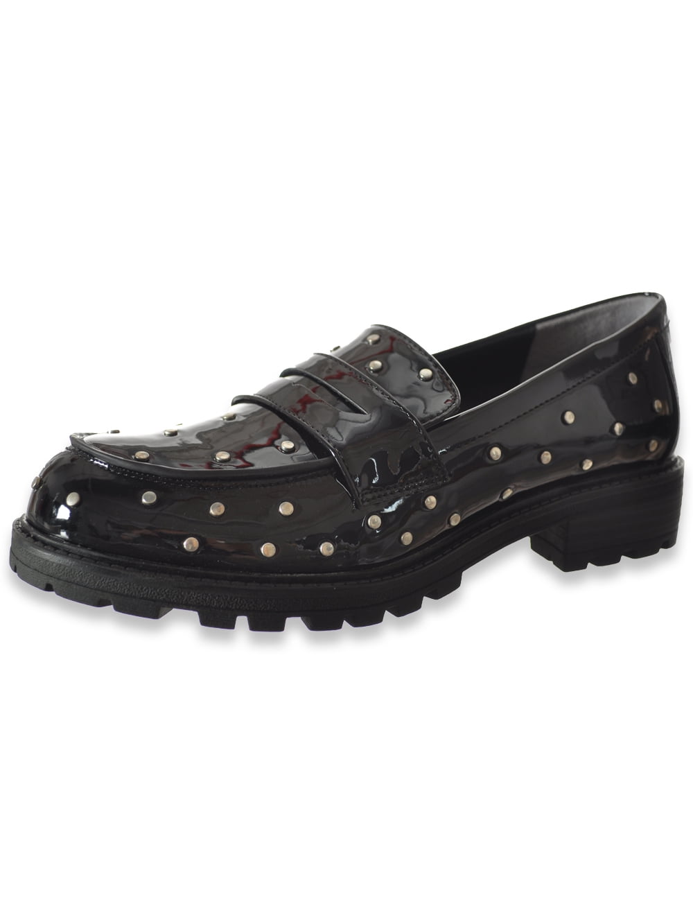 Nina Girls' Black Metallic Stud Slip-On Moccasins Shoes, 1 M - Walmart.com