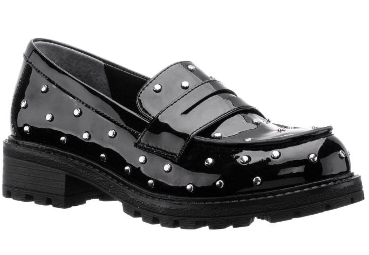 Nina Girls' Black Metallic Stud Slip-On Moccasins Shoes, 2 M - Walmart.com