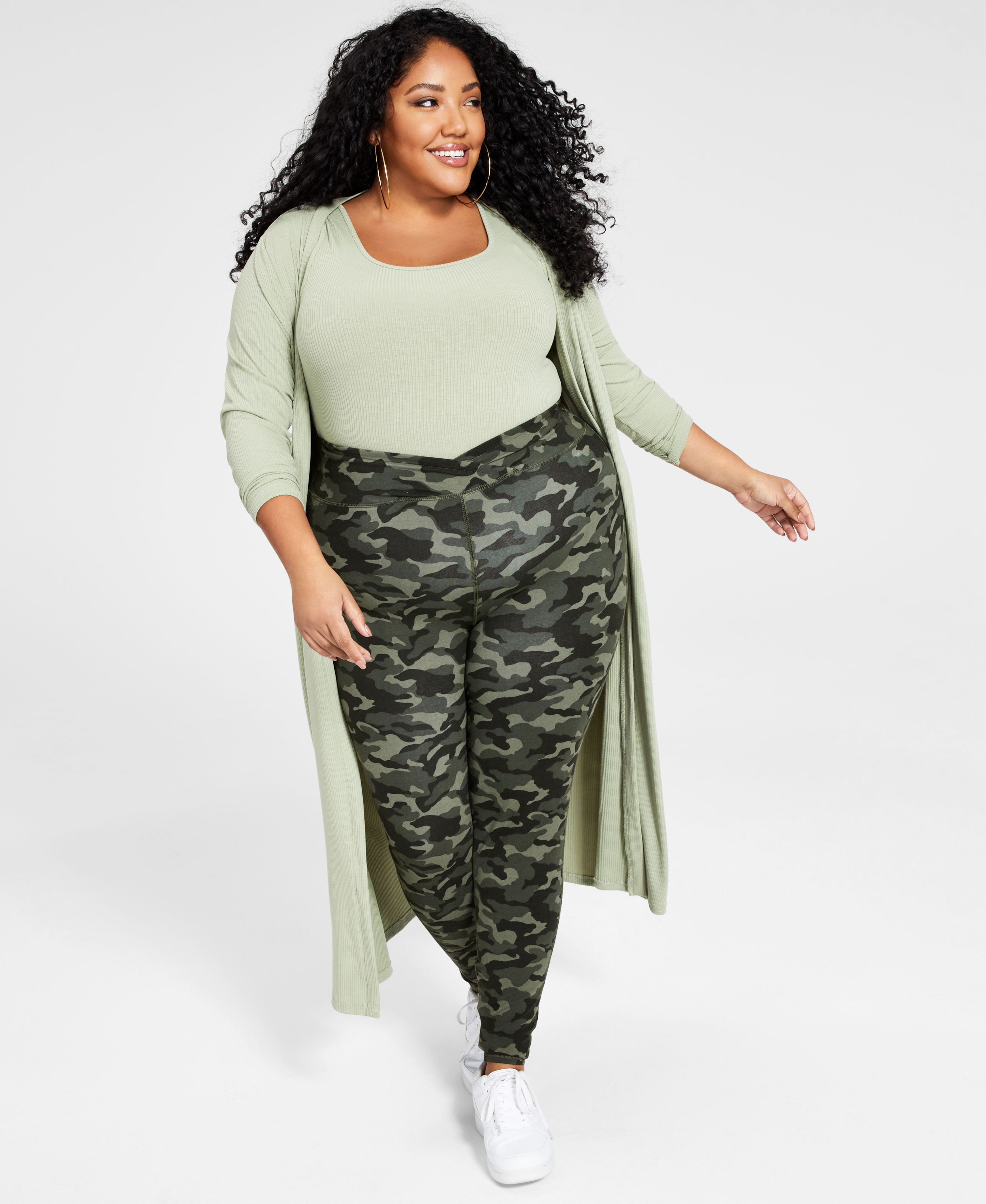 Nina Parker Plus Size Camo Print Leggings Camo Print 0X - Walmart.com